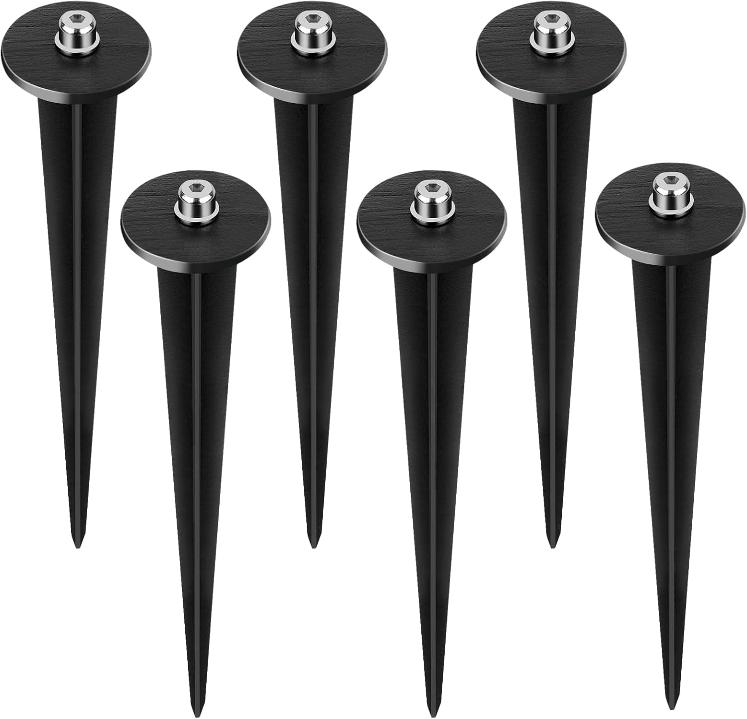 UKLL-6 Pack Metal Replacement Stakes Spike, Solar Light Stakes Flood ...