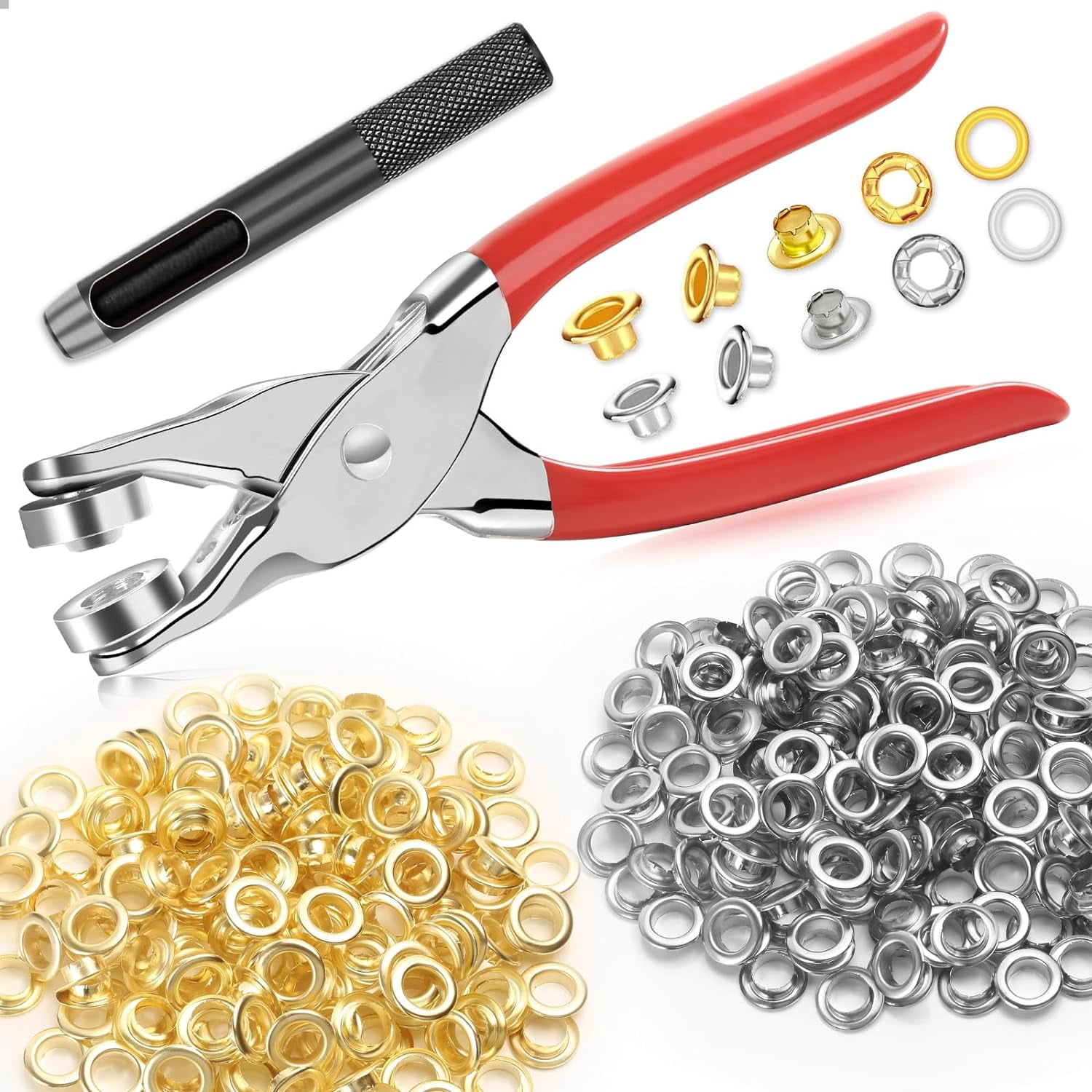 UKLL-643Pcs Grommet Tool Kit 1/2 Inch(Inside Hole Size) Eyelet Kit with ...