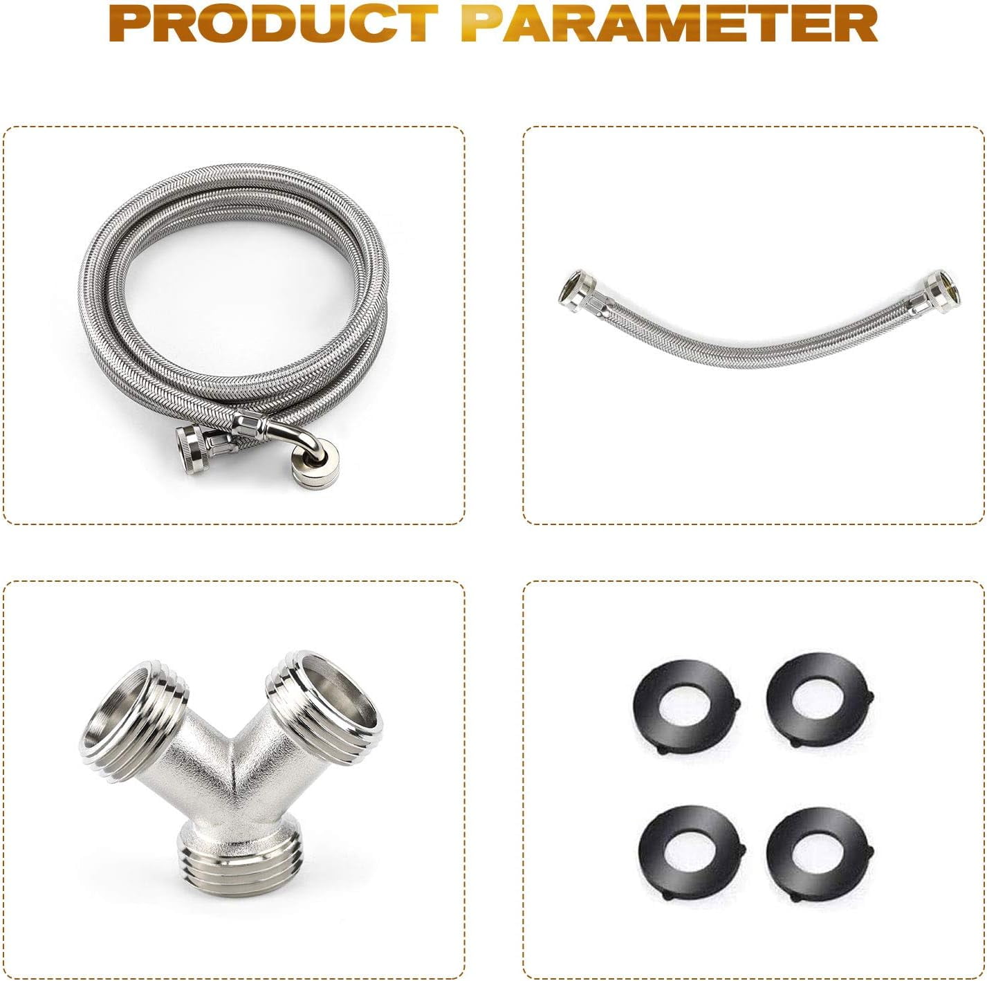 UKLL-6FT Steam Dryer Hose Installation Kit with 6 Ft 90 Degree Elbow ...