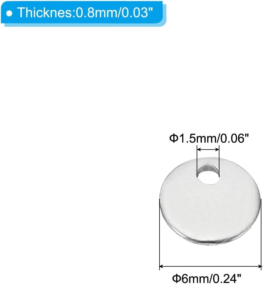 UKLL-6mm Steel Disc, 200pcs Round Metal Stamping Blanks Tags Circle ...