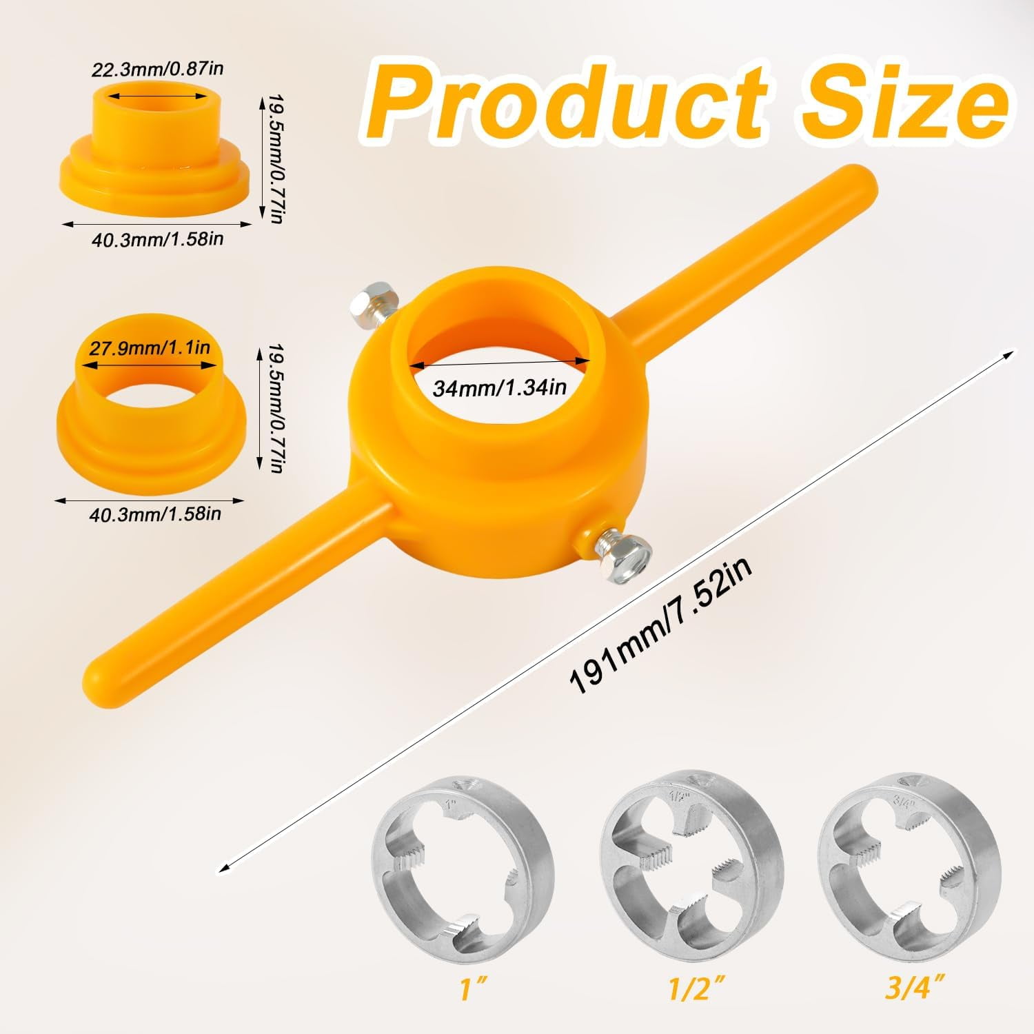 UKLL-6pcs Pipe Threading Plumbing Tools, PVC Thread Maker Tools Round ...