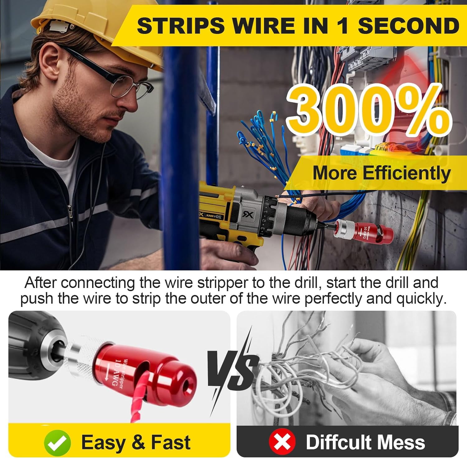 UKLL-7 in 1 Wire Stripping for Drill, US Regulations Wire Stripper Tool ...
