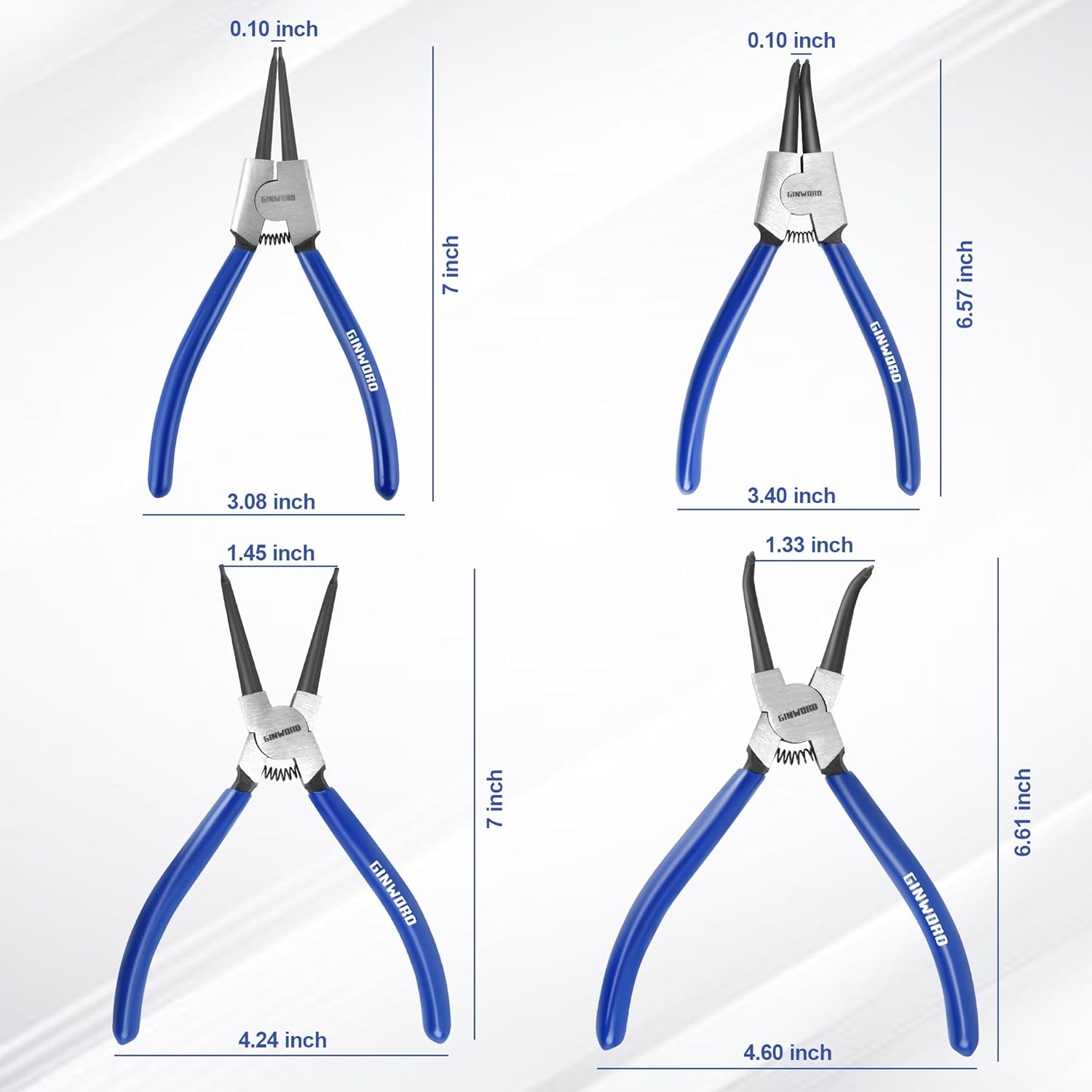 UKLL-7-inch 4 Pcs Snap Ring Pliers Set, Circlip Pliers Kit, Straight ...