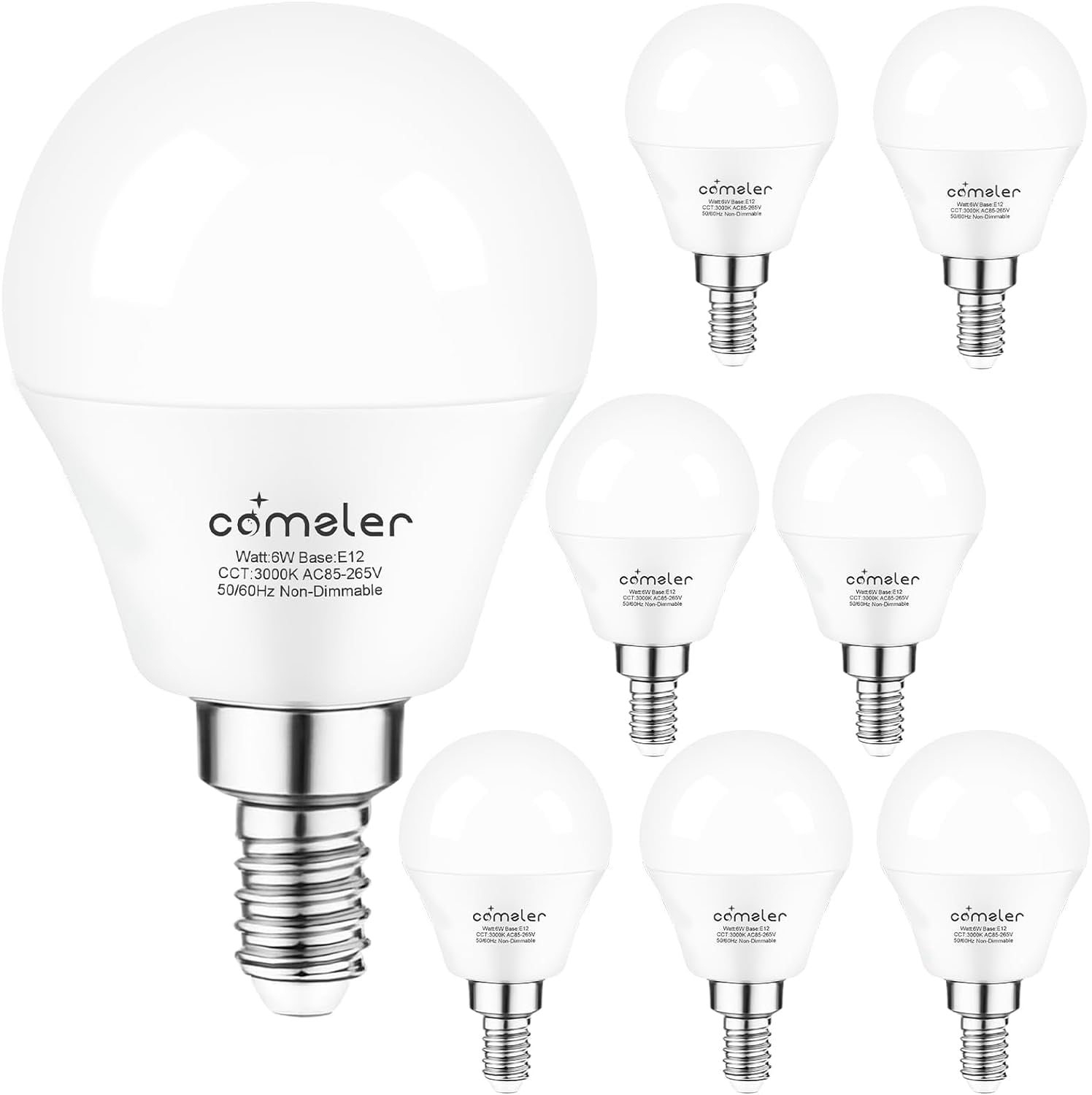 UKLL-8 Packs E12 LED Light Bulbs, 3000K Soft Warm White 60 Watt ...