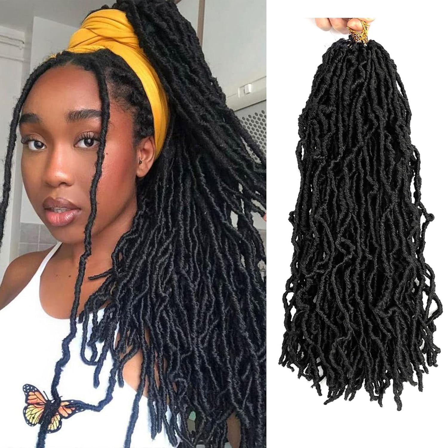 UKLL-8 Packs Goddess Locs Crochet Hair For Black Women Soft Locs 18 ...