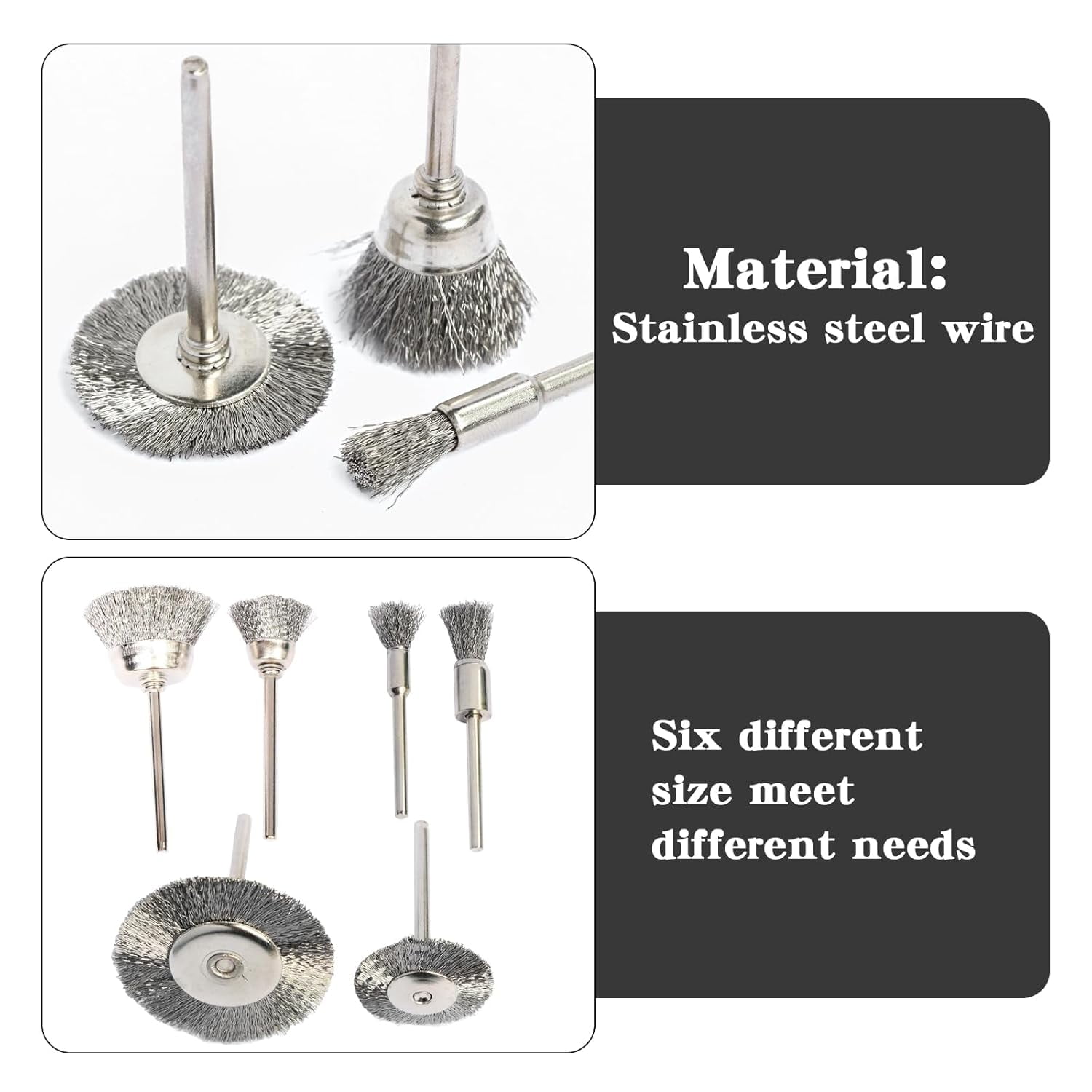 UKLL-80 Pcs Rotary Tool Wire Brushes Set,Stainless Steel Wire Wheels ...