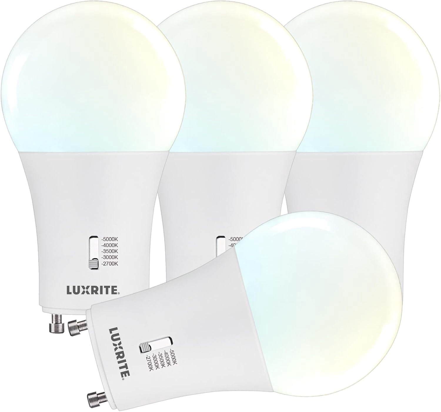 UKLL-A19 GU24 LED Bulb, 60 Watt Equivalent, CRI90, 5CCT 2700K 3000K ...