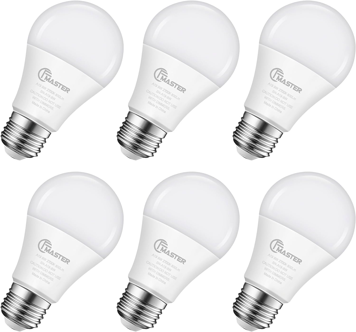 UKLL-A19 LED Light Bulb, 60W Equivalent Light Bulbs, 9W 2700K Warm ...