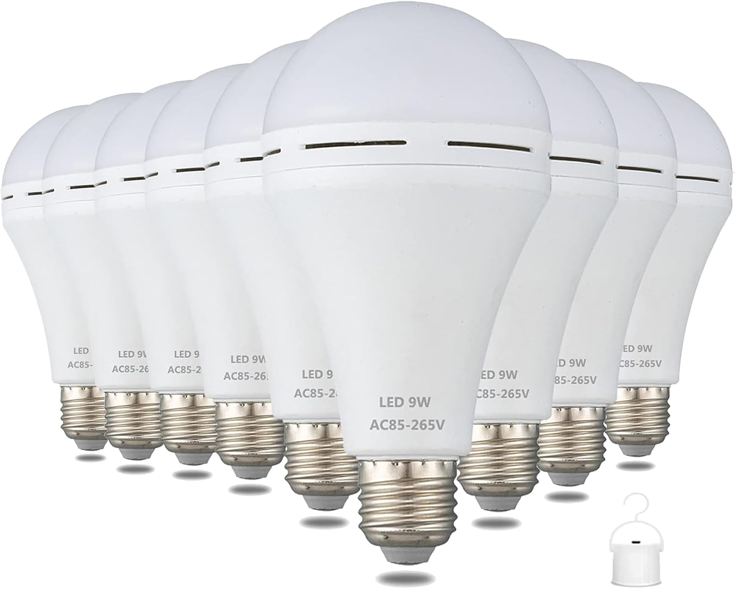 UKLL-A19 Rechargeable Emergency LED Bulb, 9W 60W Equivalent Battery ...