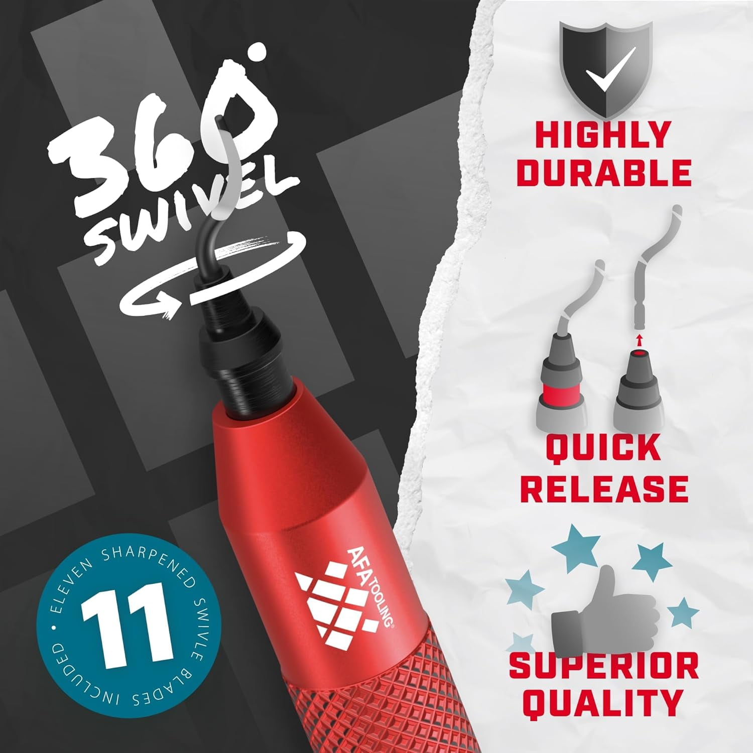 UKLL-AFA Tooling - Deburring Tool with 15 Extra High Speed Steel Swivel ...