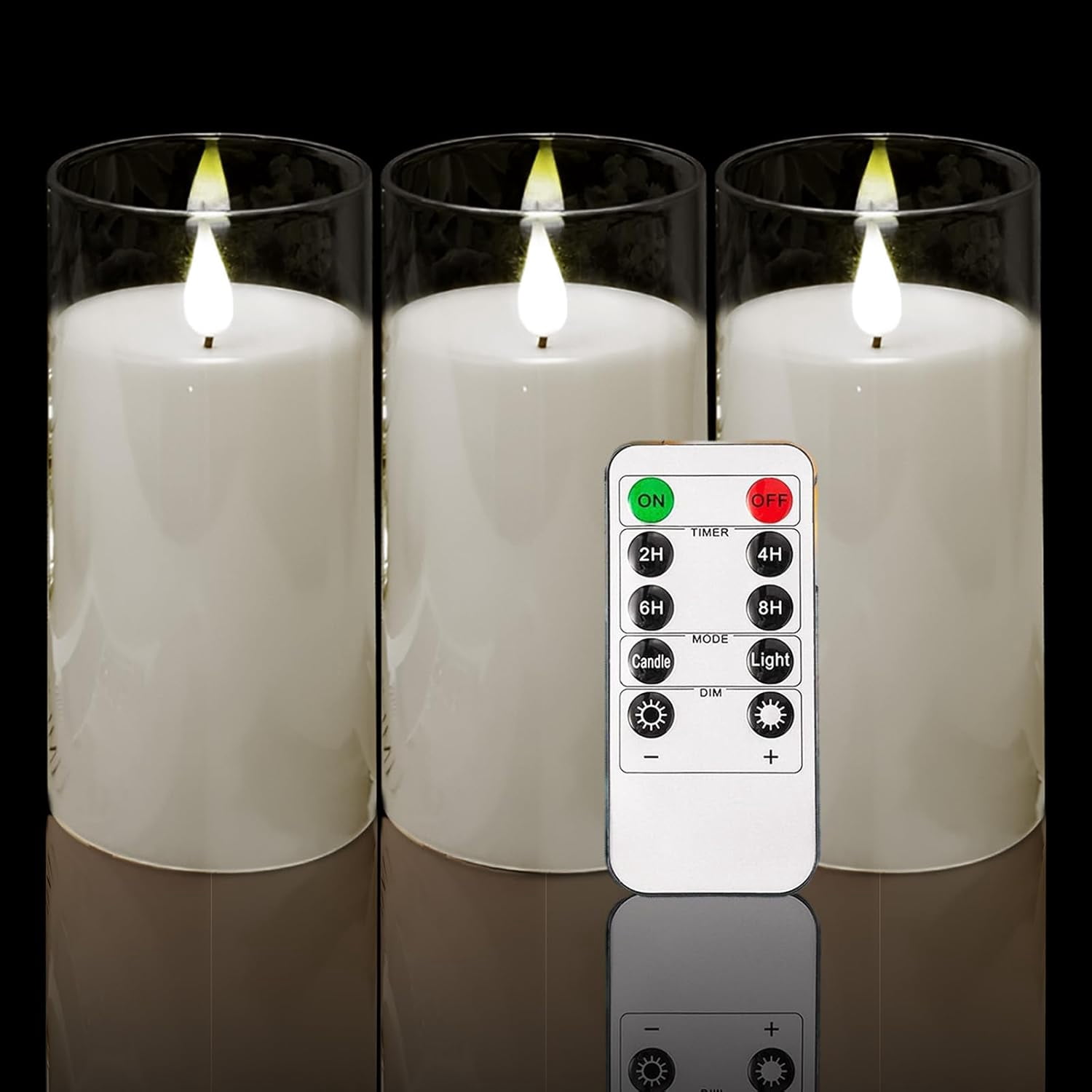 UKLL-Acrylic Flameless Candles, Flickering Flameless Candles with ...