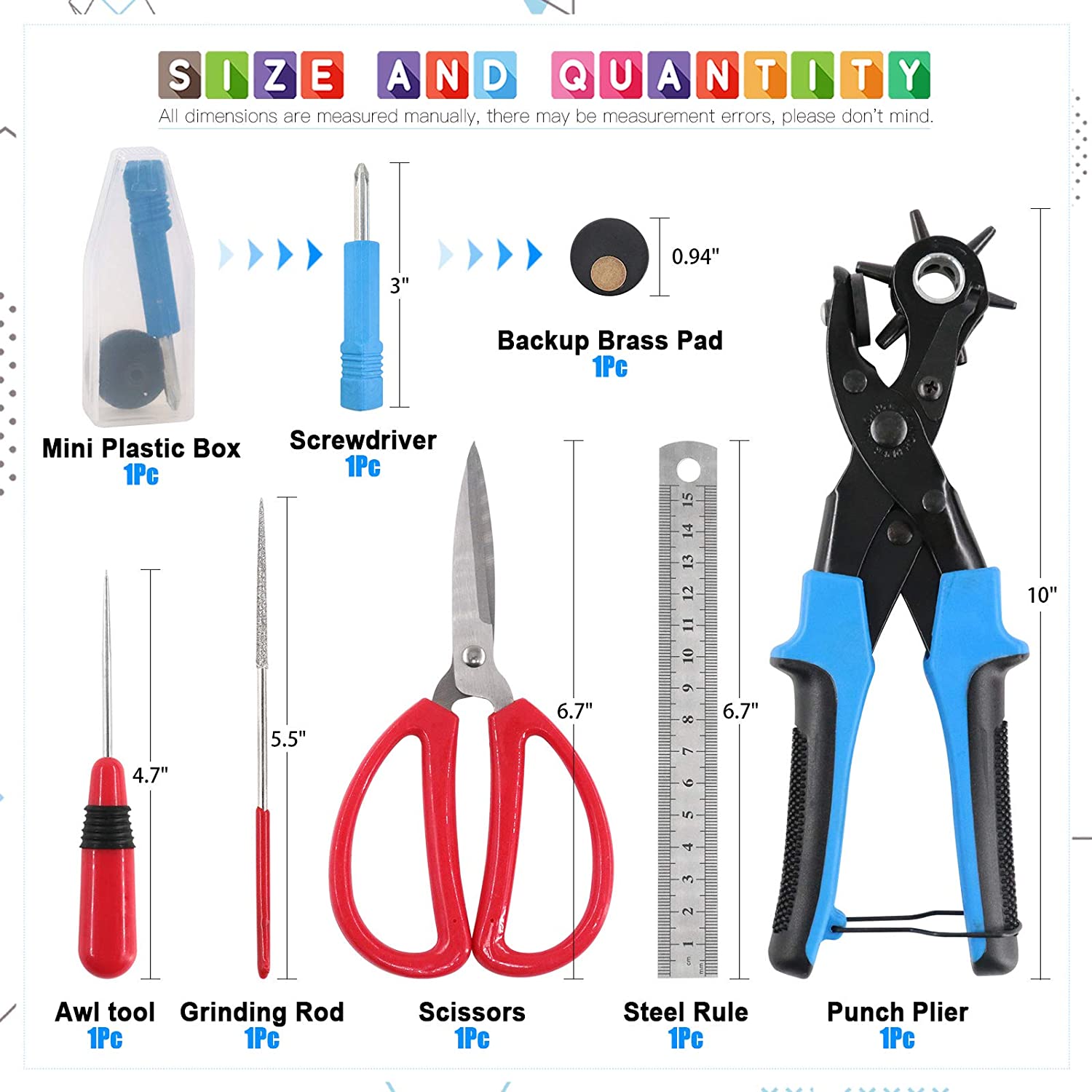 UKLL-Adjustable Leather Hole Punch Pliers with Single Cap Leather ...