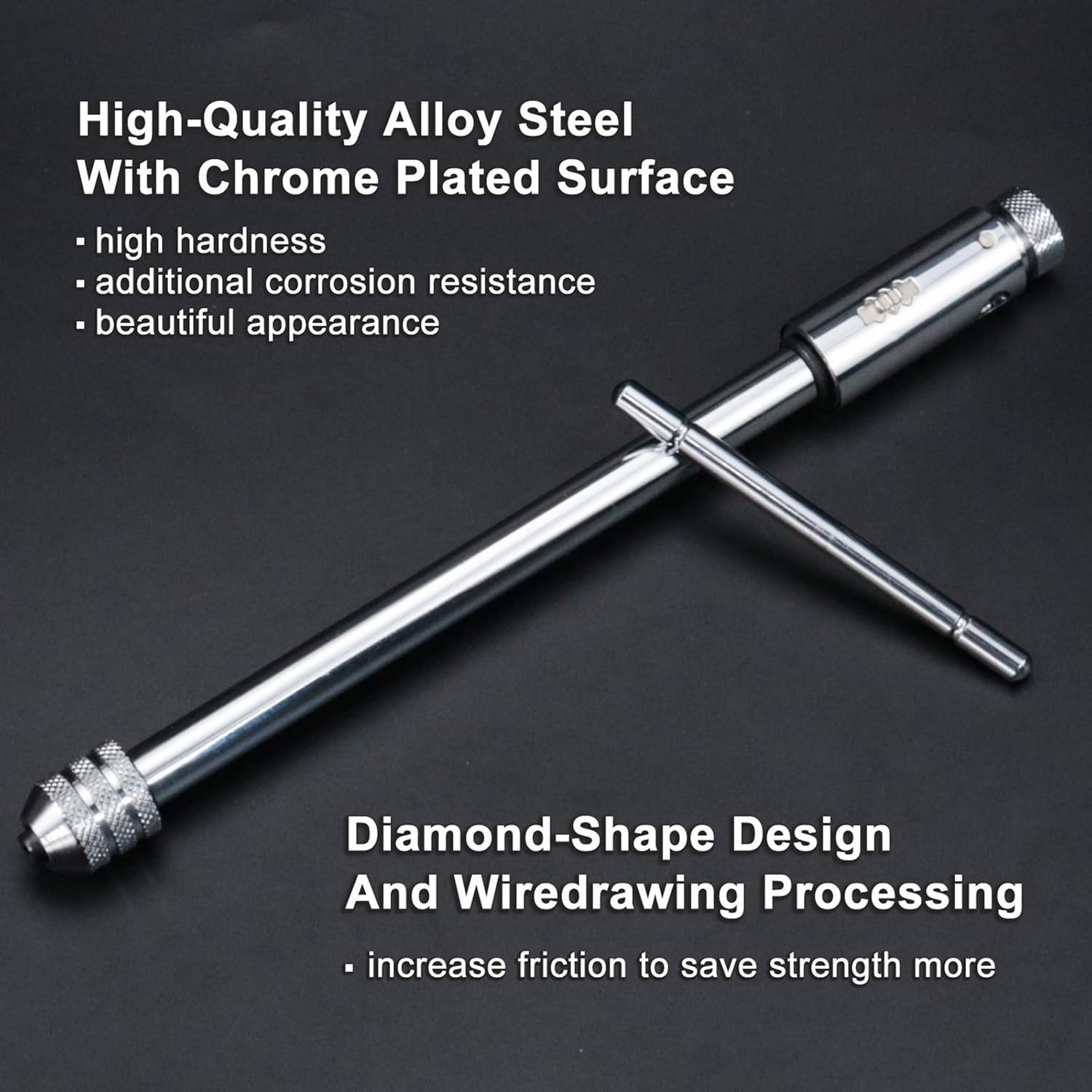 UKLL-Adjustable T-Handle Ratchet Tap Holder Wrench + 5pcs M3 M4 M5 M6 ...