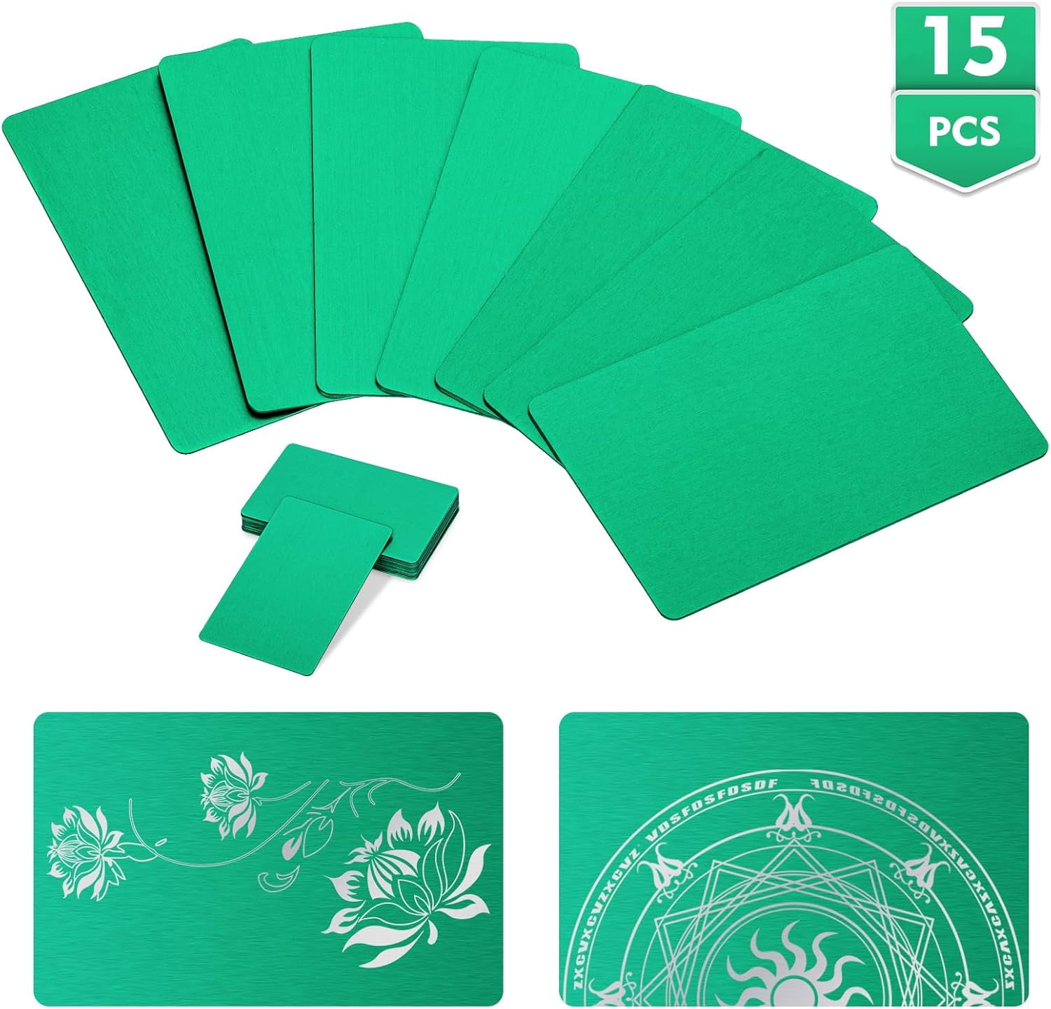 UKLL-Aluminum Color Blank Nameplate, 15Pcs 86X54X0.8mm Blank Metal Card ...