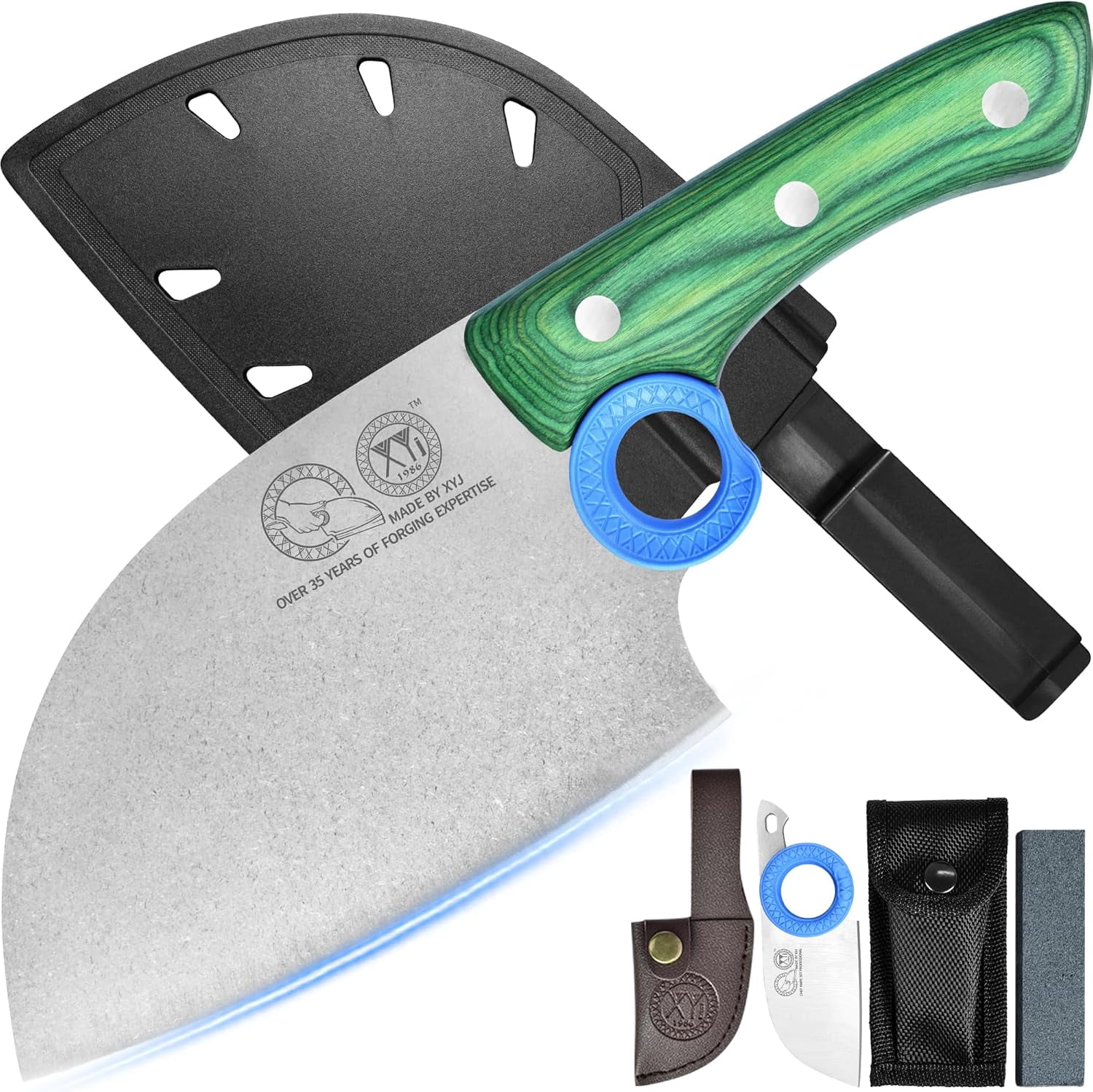 UKLL-Authentic Since 1986,Heavy Duty Large Meat Cleaver,Serbian Chef ...