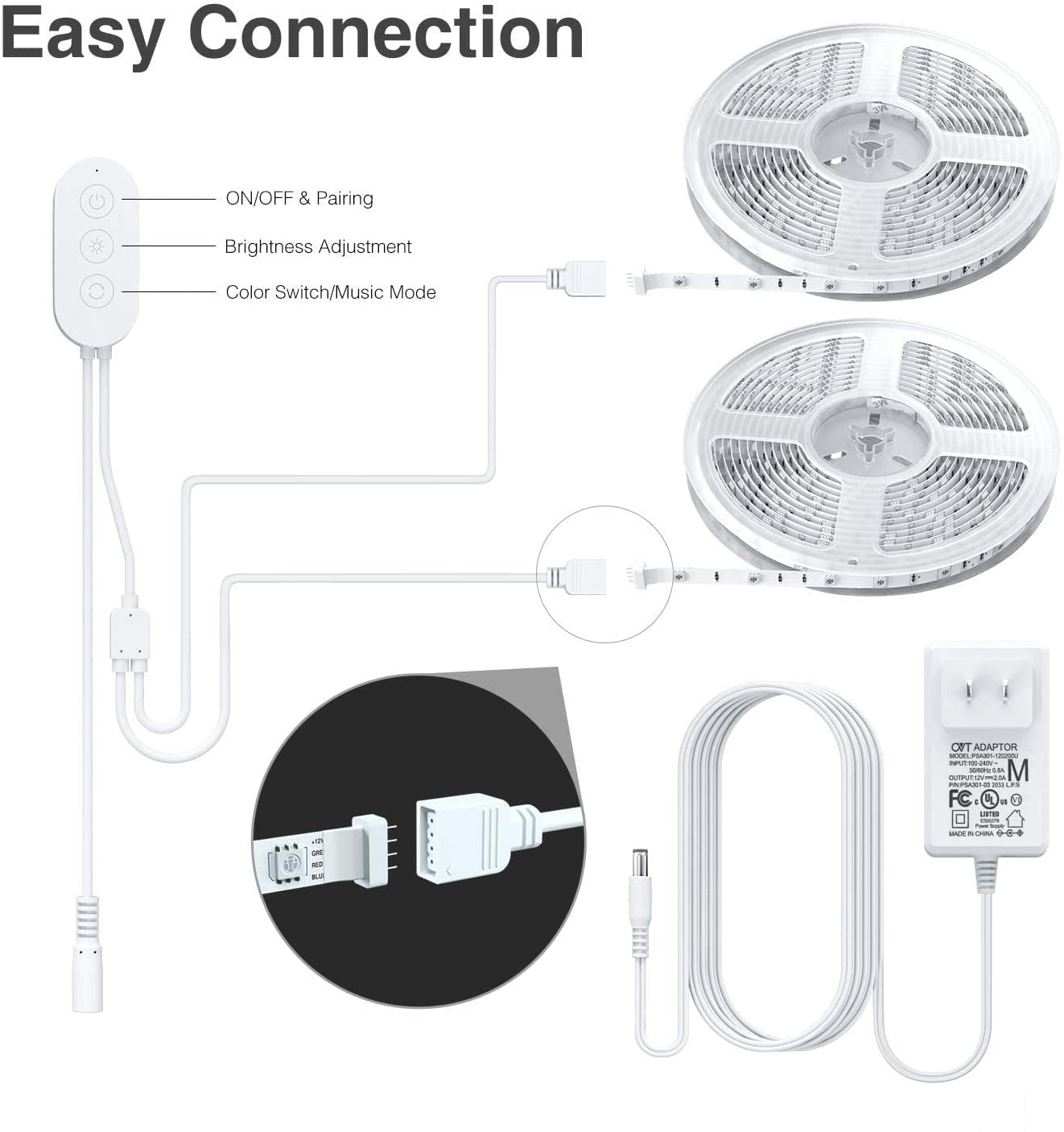 UKLL-Beantech LED Strip Lights 33ft Smart with App Control, RGB Lights ...