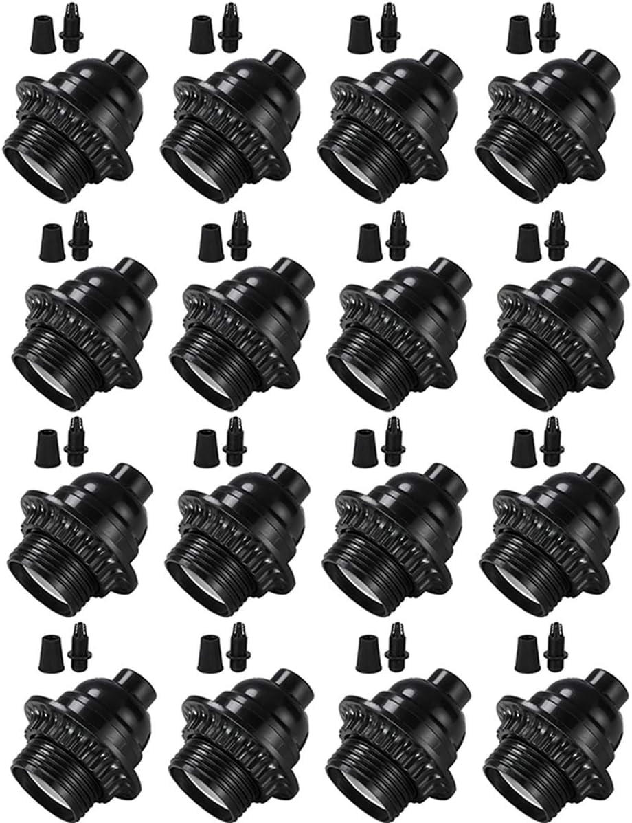 UKLL-Black E26/ E27 Light Sockets, Retro Edison Lamp Holder with E26 ...