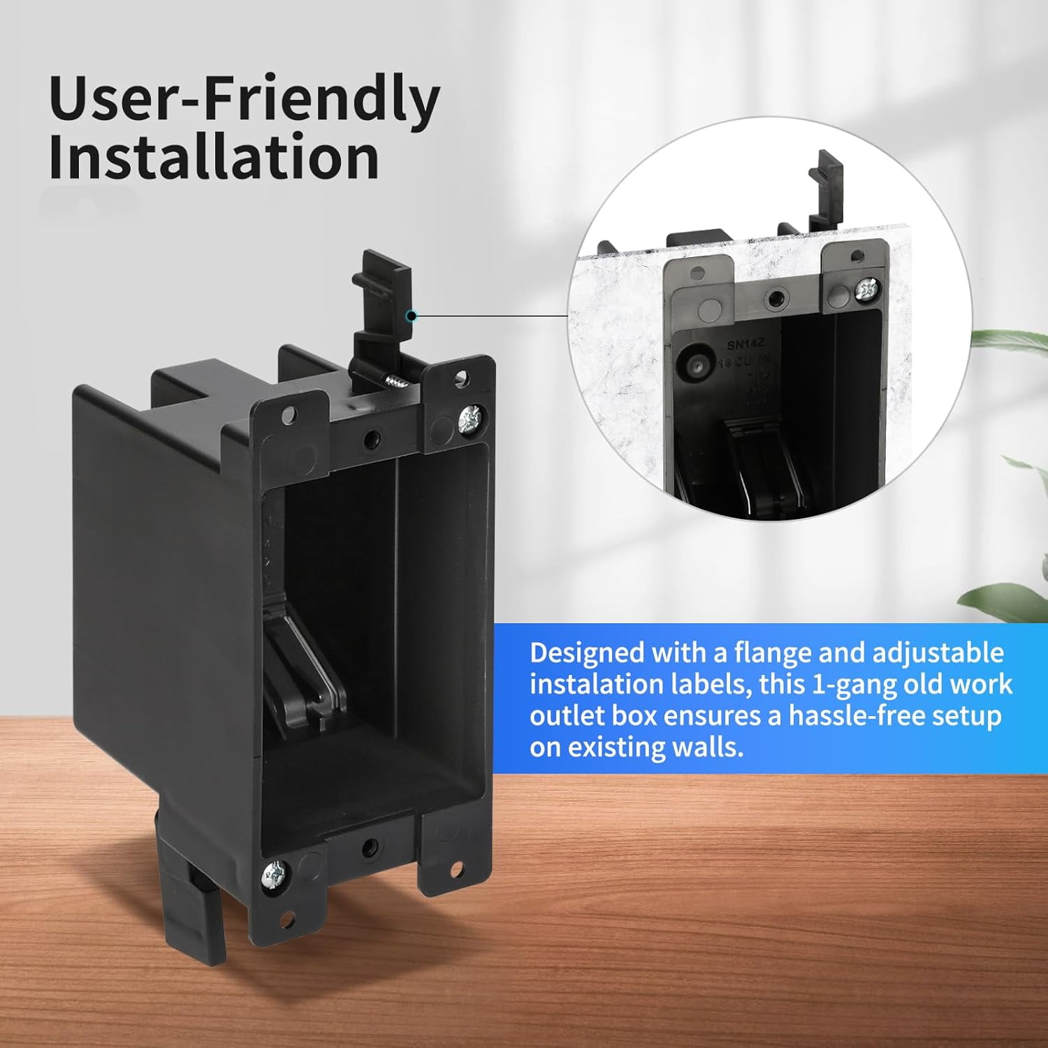 UKLL-Black Switch Outlet Box 1-Gang Extra Deep, 14 Cu In High-Grade ...