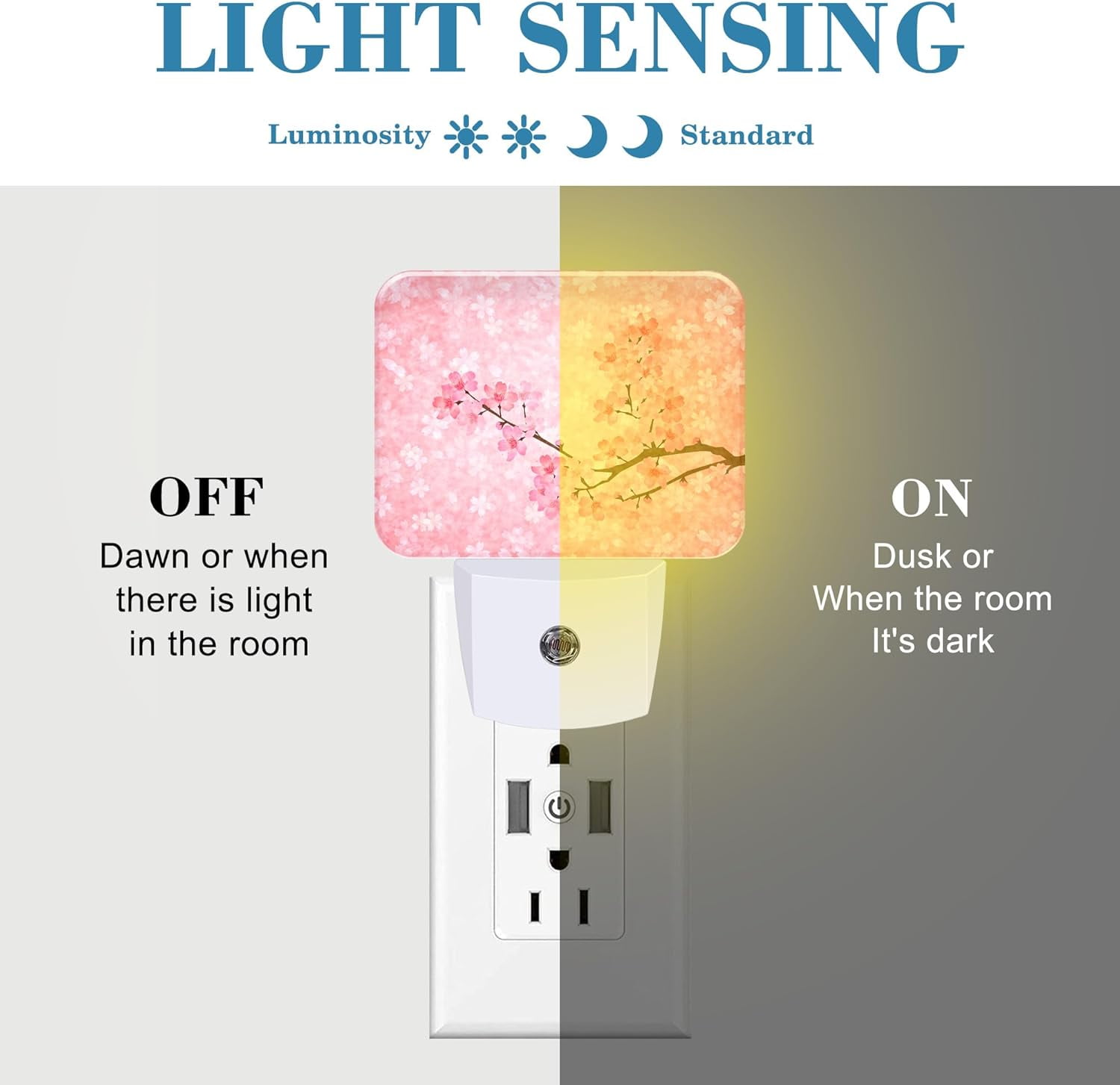 UKLL-Blooming Cherry Blossoms Night Light Plug into Wall, Cherry ...