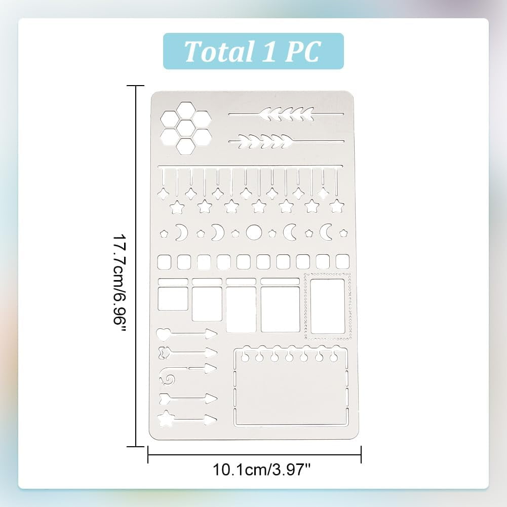 UKLL-Bookmark Metal Stencils Calendar Stainless Steel Stencil Stars ...