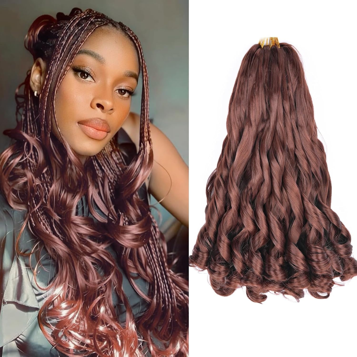 UKLL-Braiding Hair 16 Inch 75g/Pack Prestretched Curly Crochet Hair ...