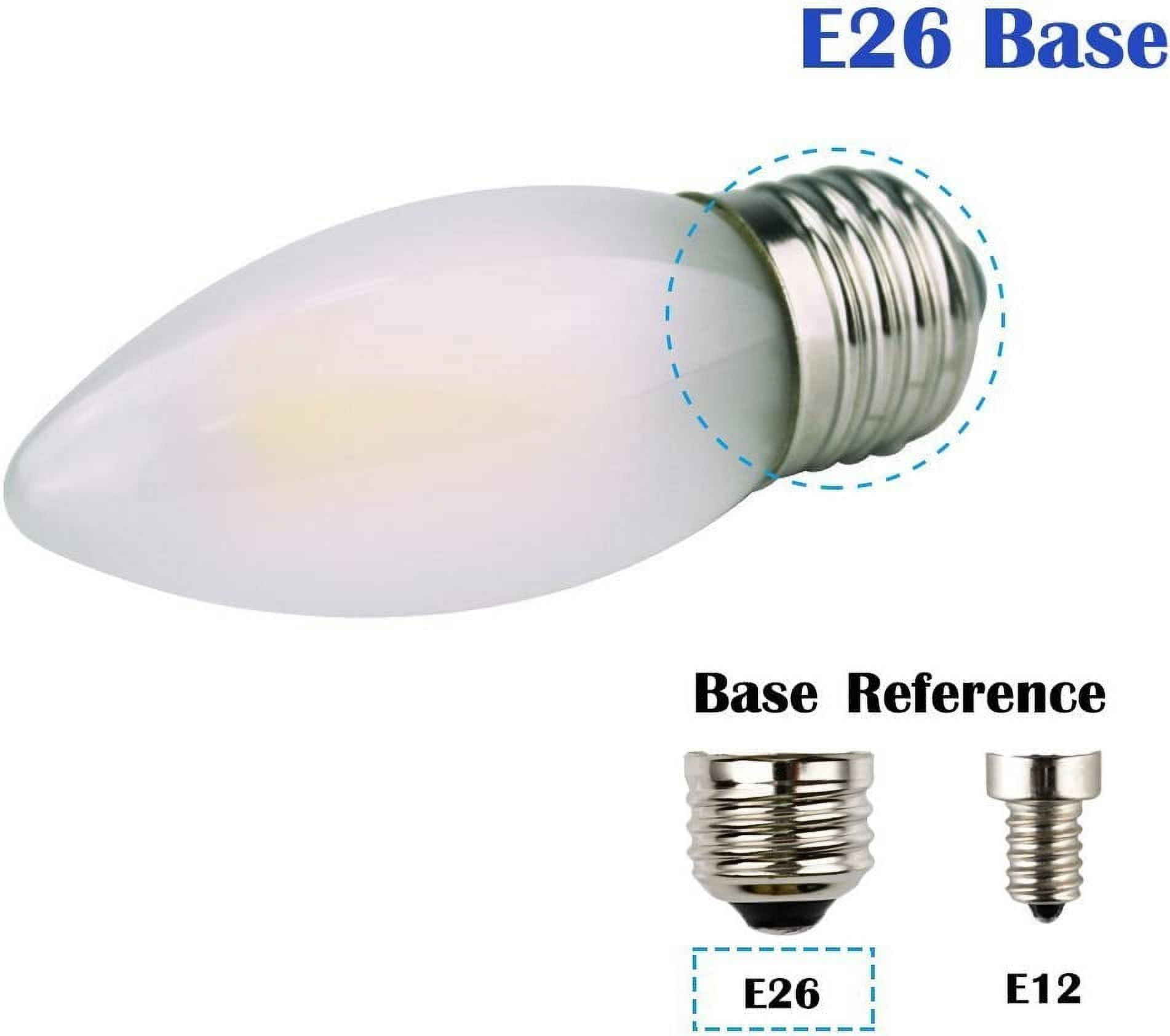 UKLL-C35 LED Candelabra Bulb, 2W Dimmable, 25W Incandescent Equivalent ...