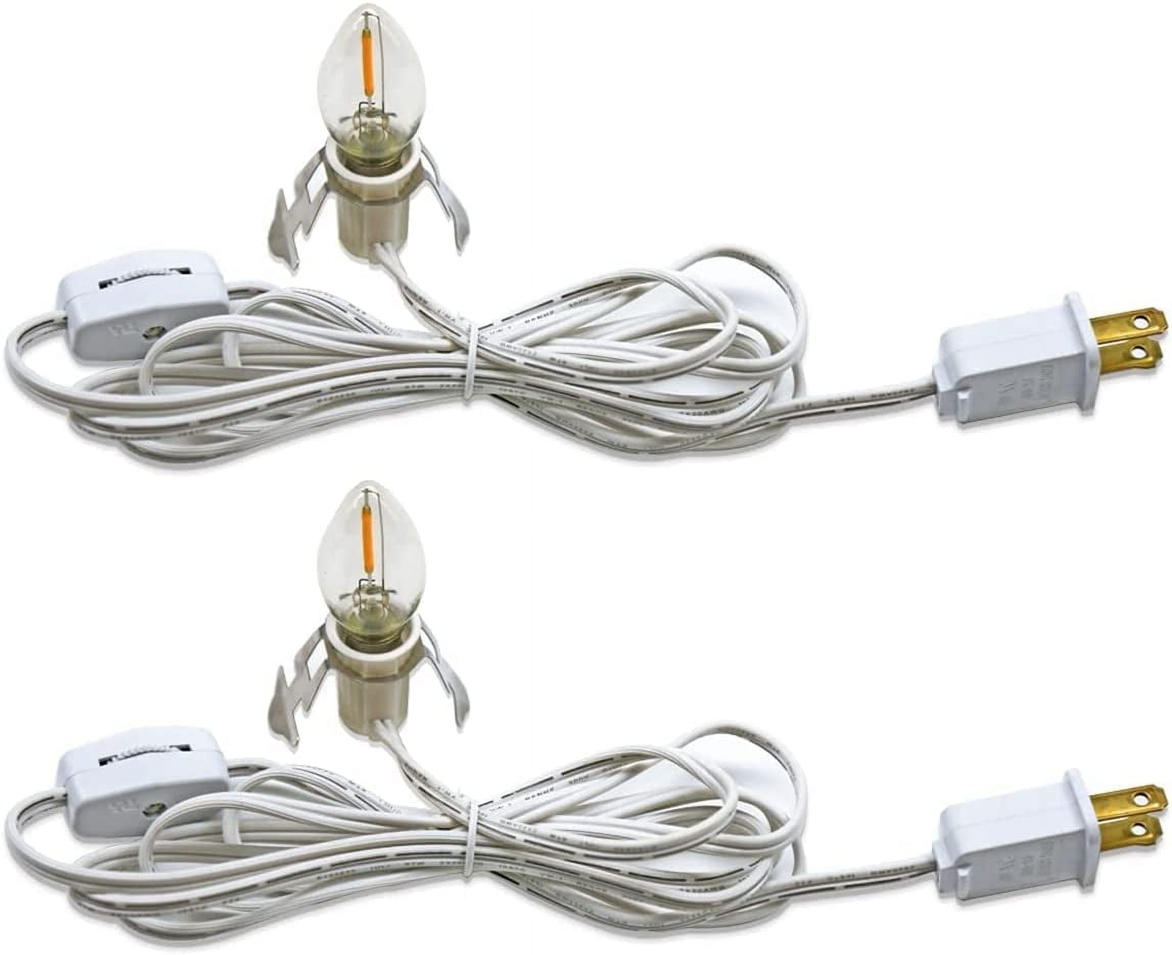 UKLL-C7 Accessory Cord with 2 C7 Led Light Bulb Candelabra-Base E12 ...