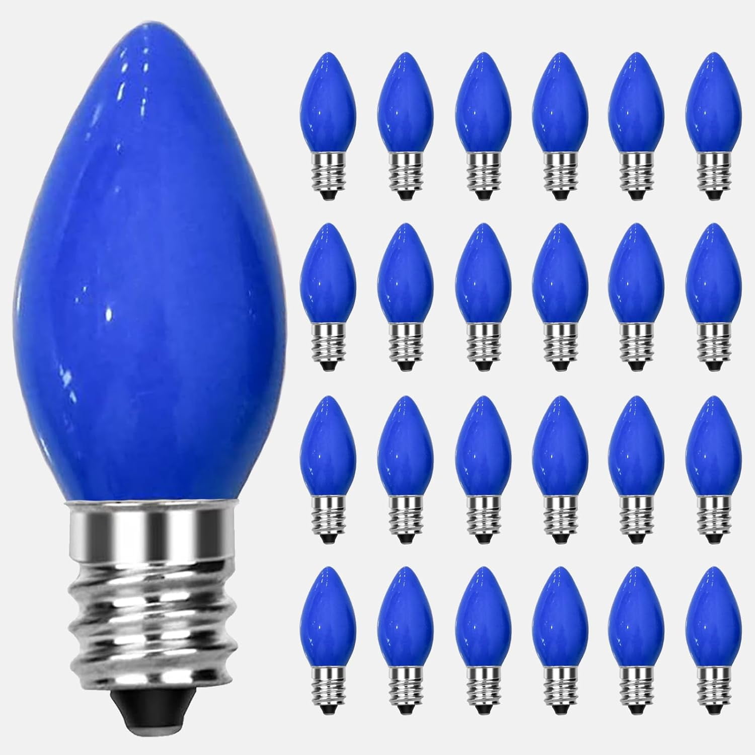 UKLL-C7 LED Blue Replacement Christmas Light Bulbs, 0.6W LED E12 ...