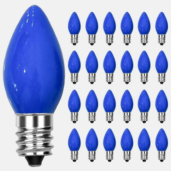 UKLL-C7 LED Blue Replacement Christmas Light Bulbs, 0.6W LED E12 ...