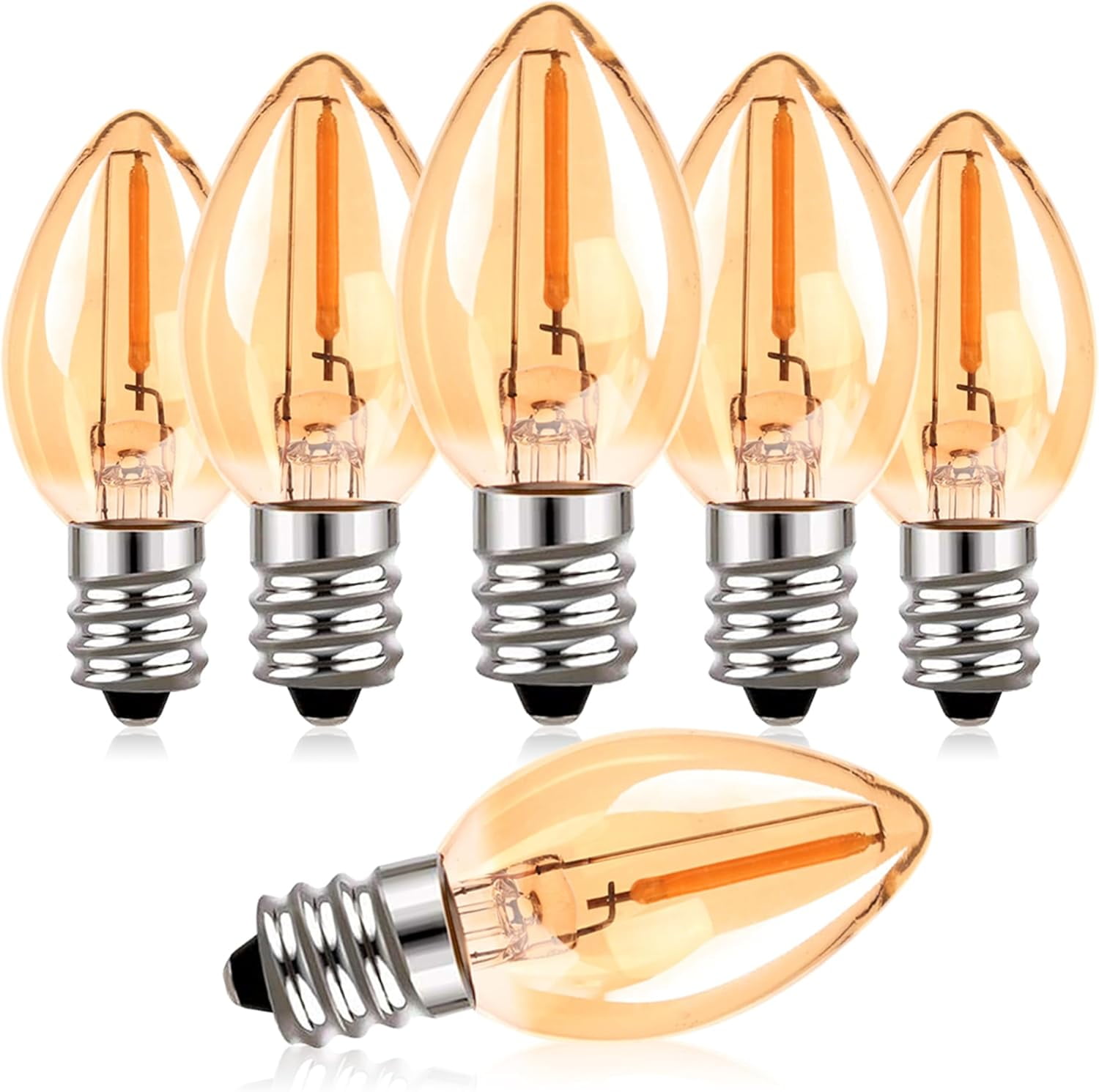 UKLL-C7 LED Night Light Bulbs, 0.5W E12 Candelabra Base Candle Light Bulb Equivalent 5W/7W ...