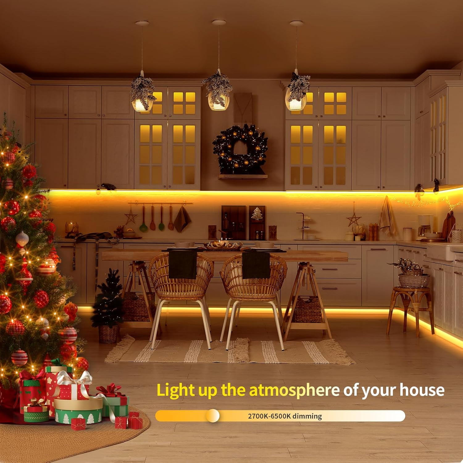 UKLL-COB LED Strip Lights, 16.4ft DC 12V Tunable White 2700K- 6500K COB ...