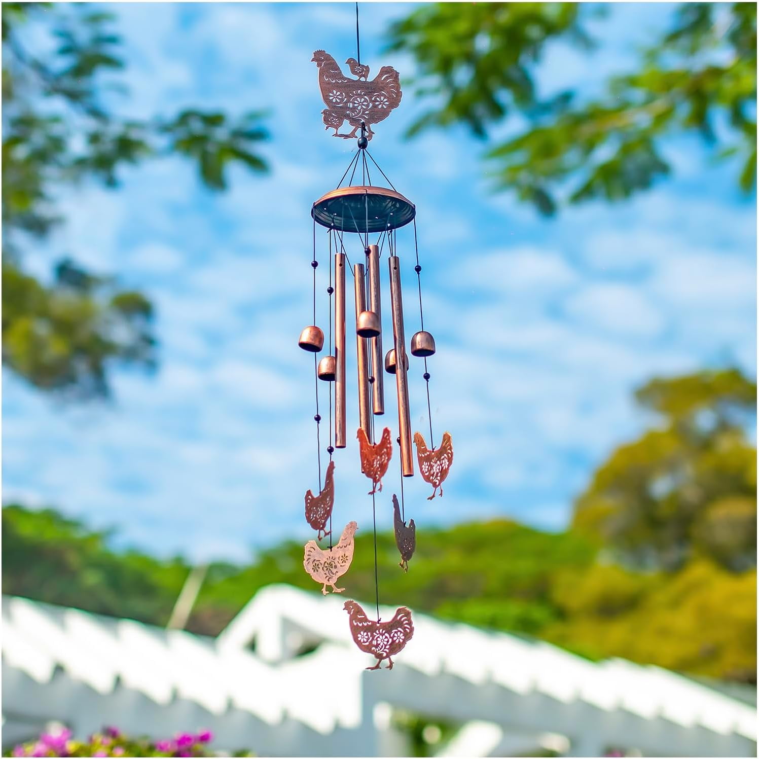UKLL-Chicken Wind Chimes Outdoor Chicken Gifts for Women Men Mom ...