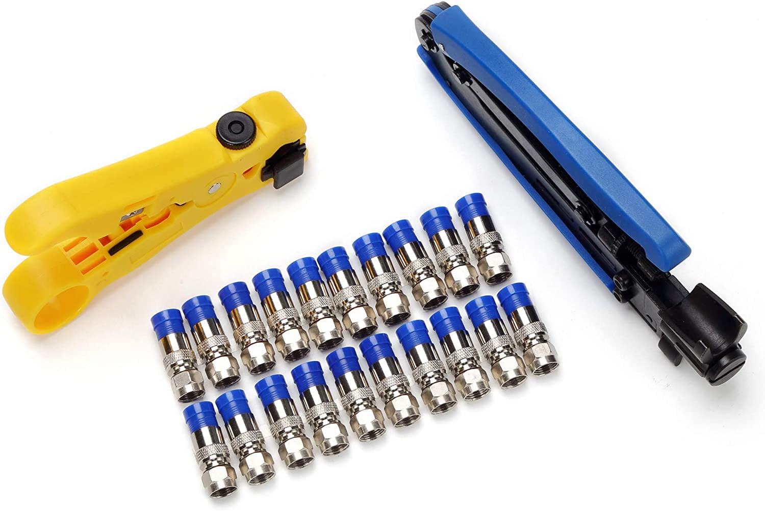 UKLL-Coax Cable Crimper Coaxial Compression Tool Kit Adjustable Wire ...