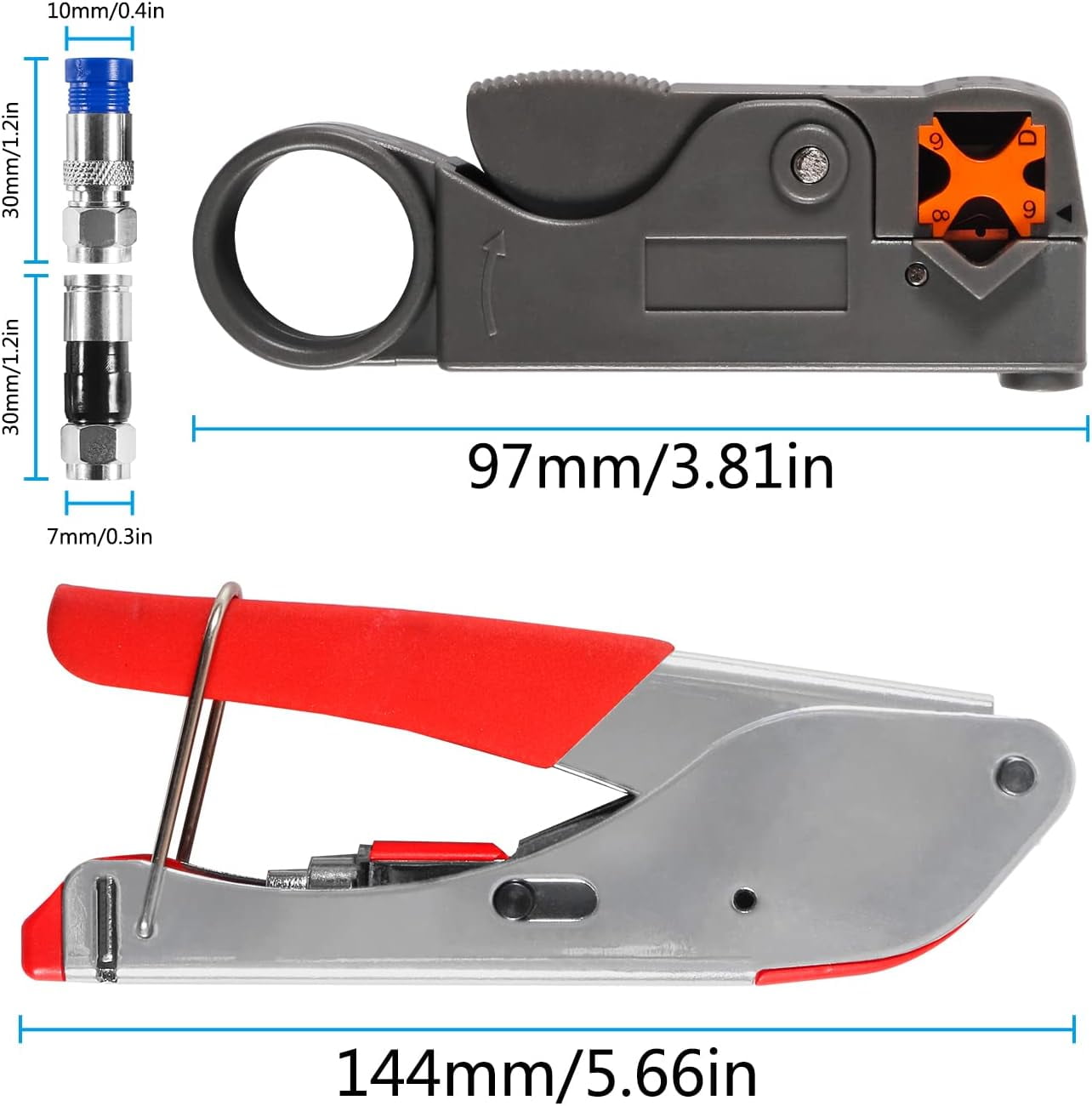 UKLL-Coax Cable Crimper Kit Tool for RG6 RG59 Coaxial Compression Tool ...