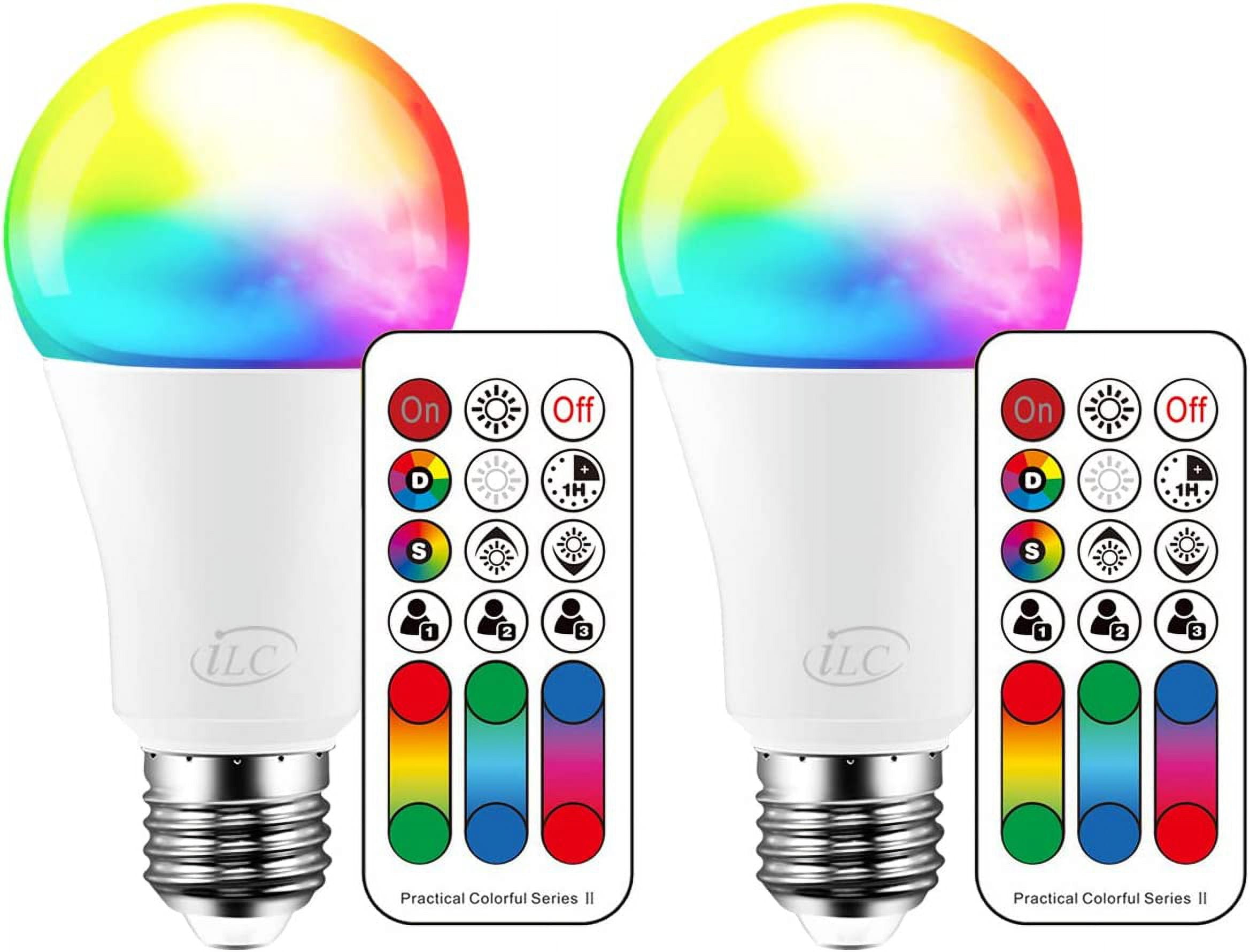 UKLL-Color Changing LED Light Bulb, 120 Colors, 2700K Warm White, 70 ...