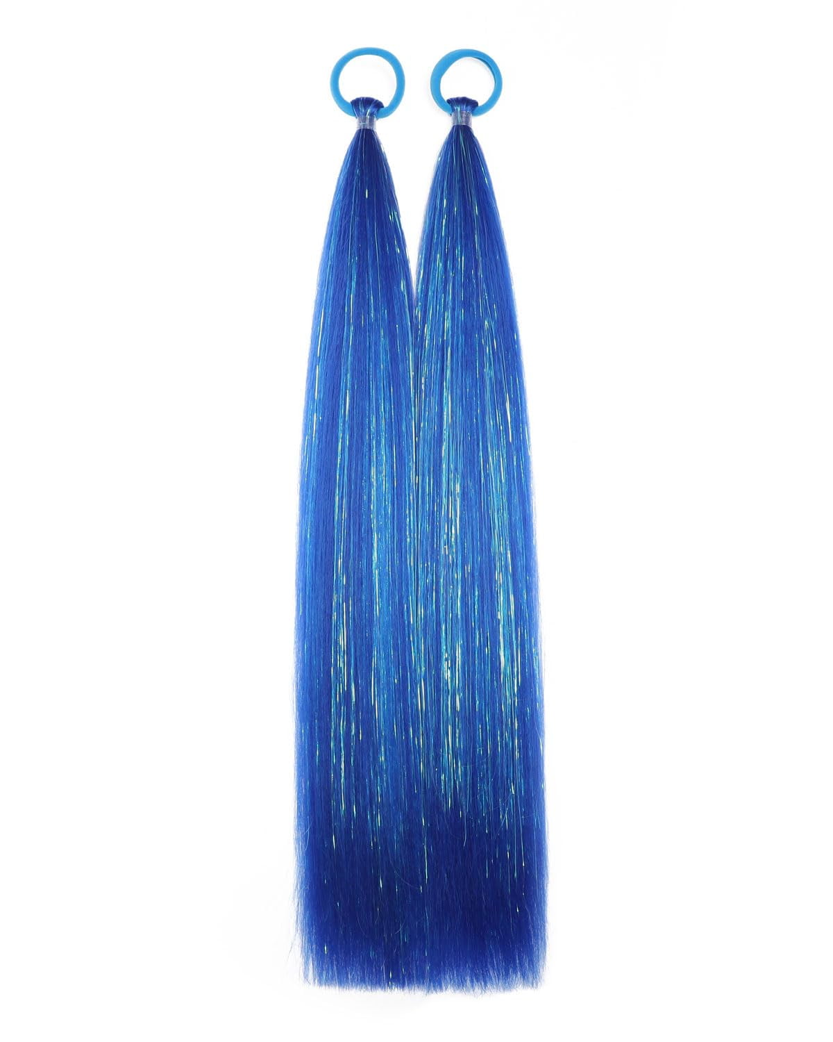 UKLL-Colored Hair Extensions Royal BluePonytail Extension 2 Packs, 20 ...