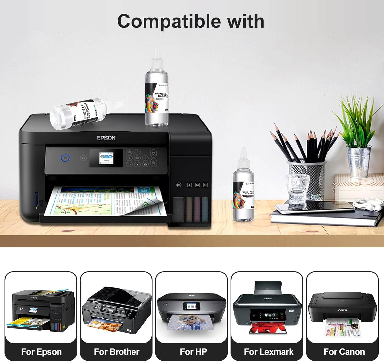 UKLL-Compatible Printhead Cleaning Kit for Epson, HP, Canon Inkjet ...