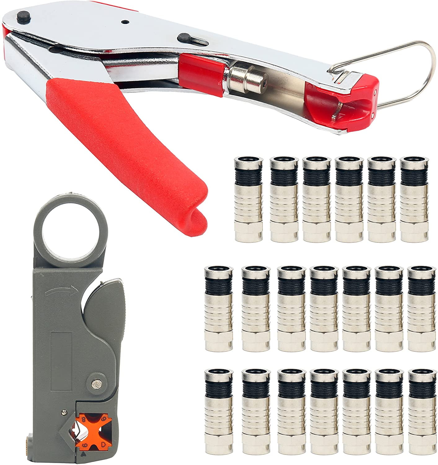 UKLL-Compression Tool RG6 RG59 Coaxial Connectors Crimper - Coax Cable Crimper - Coaxial ...