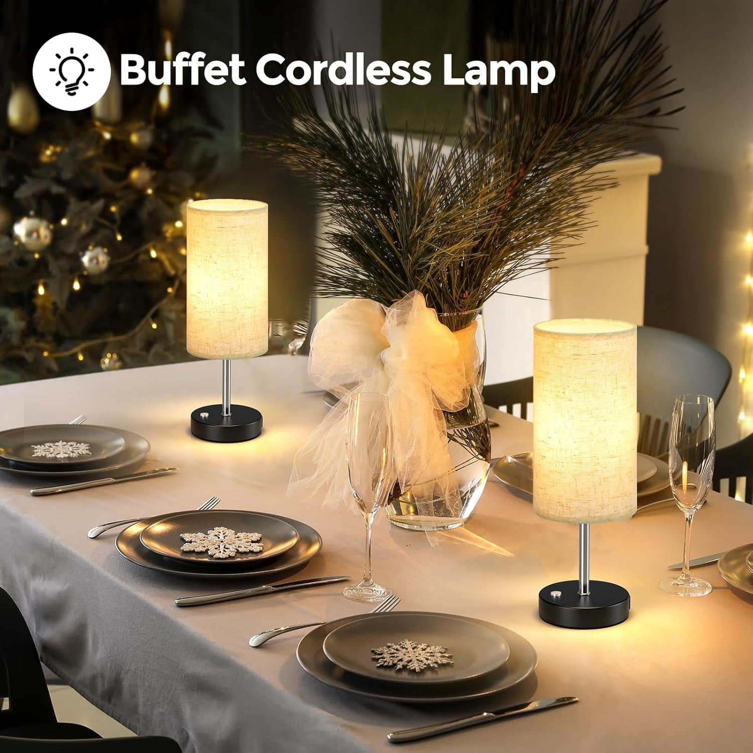 UKLL-Cordless Lamp Rechargeable 1 Pack, 14.3in Buffet Cordless Table ...