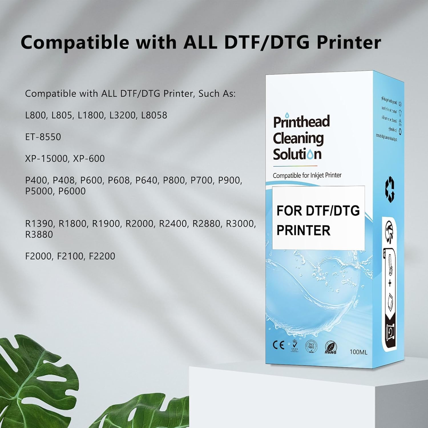 UKLL-DTF Cleaning Solution for All DTF DTG Printer 100mL, Cleaning ...