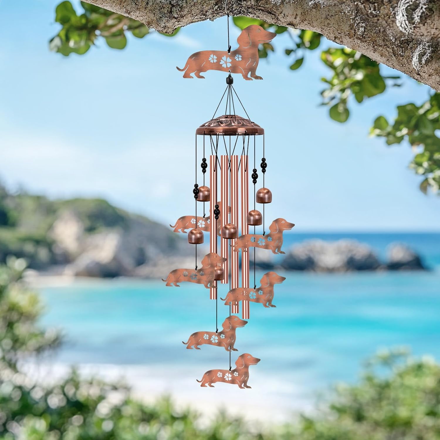 UKLL-Dachshund Dog Wind Chimes for Outside, Dachshund Gifts for Women ...