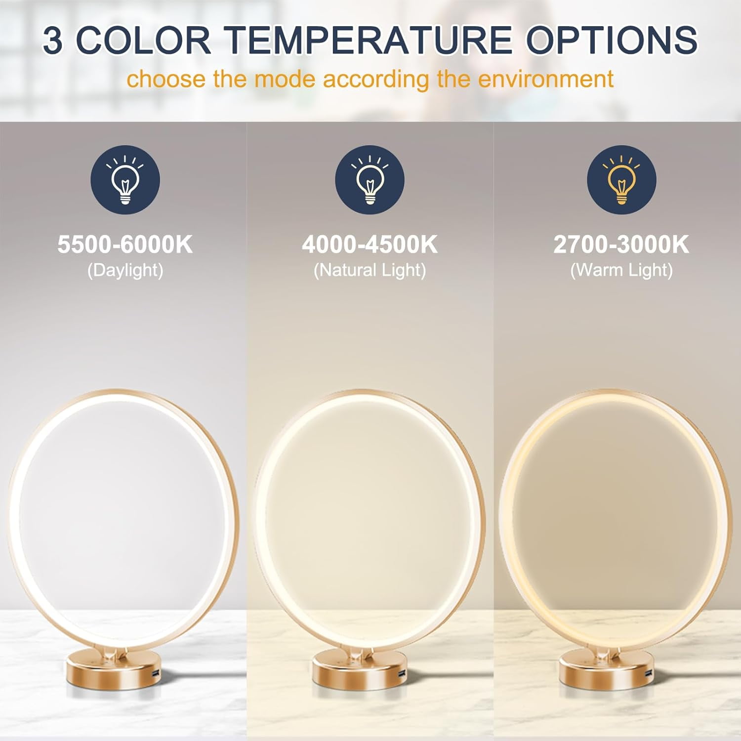 UKLL-Desk Lamp Light Therapy Lamp,Sun Lamp 10000 Lux with 3 Color ...