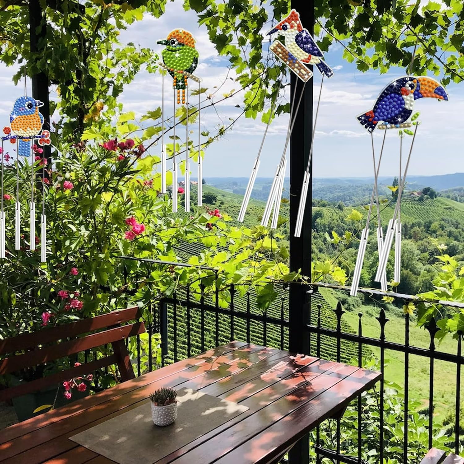 UKLL-Diamond Art Wind Chimes, Diamond Art Kit for Adults, 5D Suncatcher ...