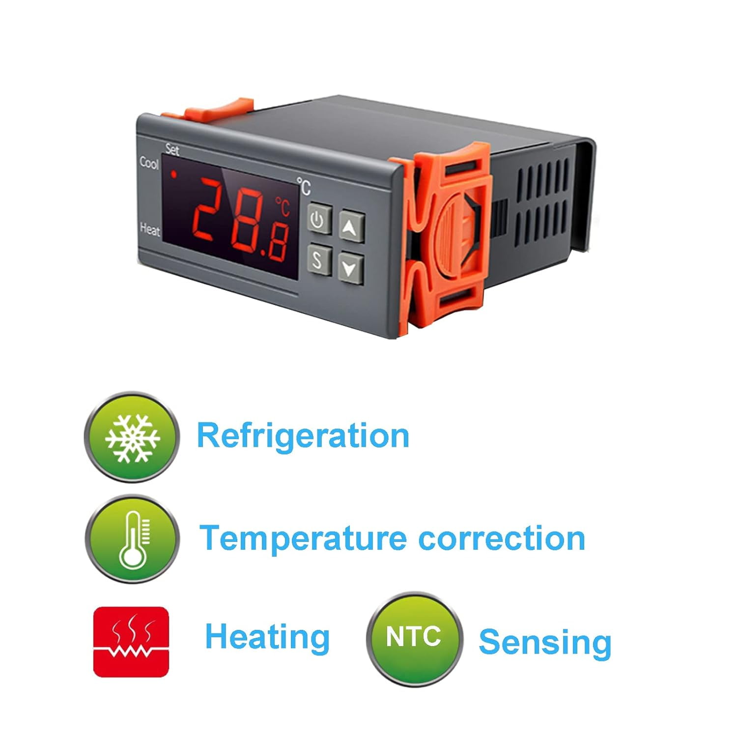 UKLL-Digital Temperature Controller STC-1000 Digital LED Display DC 12V ...
