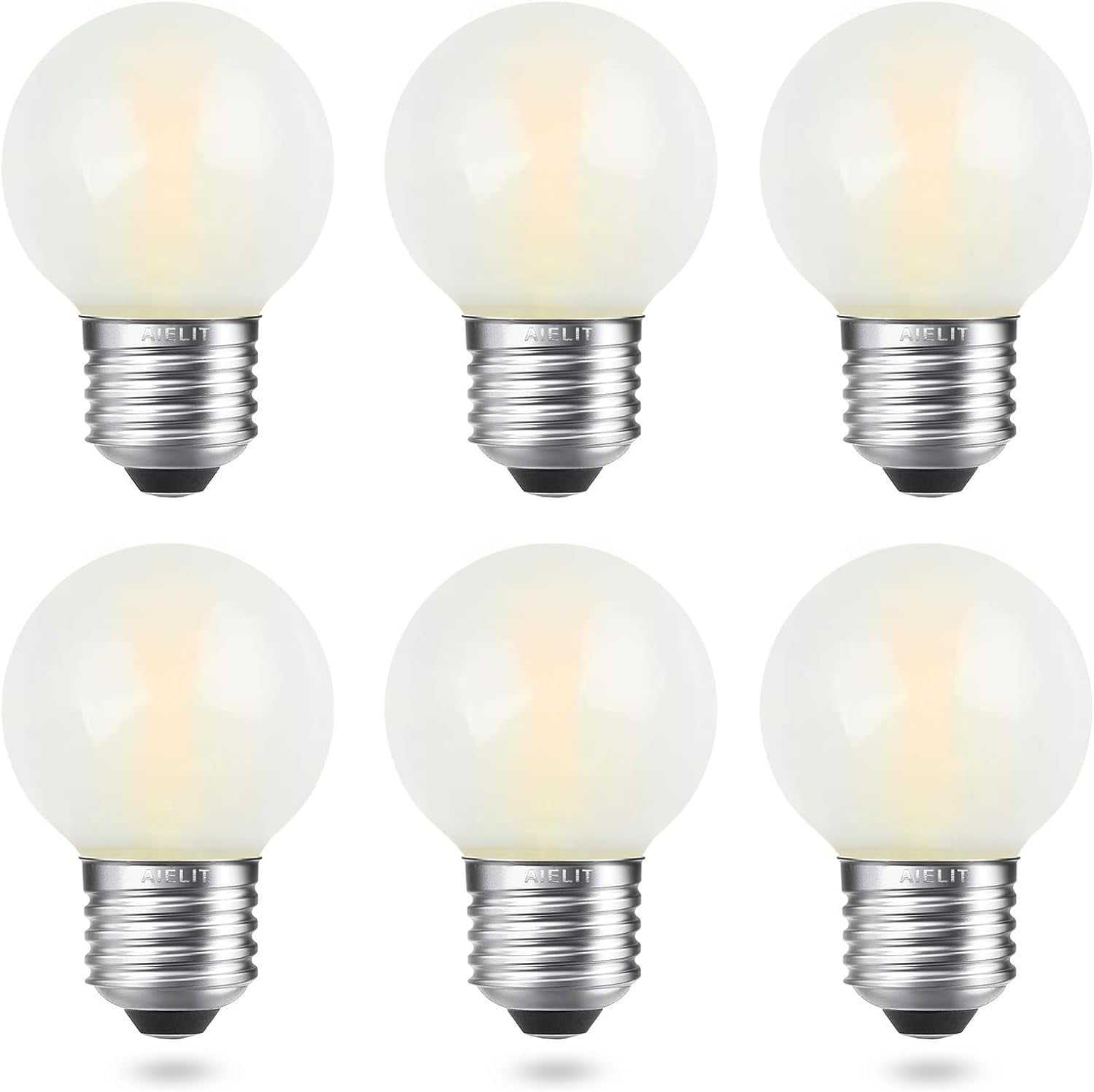 UKLL-Dimmable 2 Watt Globe Frosted LED Light Bulbs 25W Equivalent, Soft ...