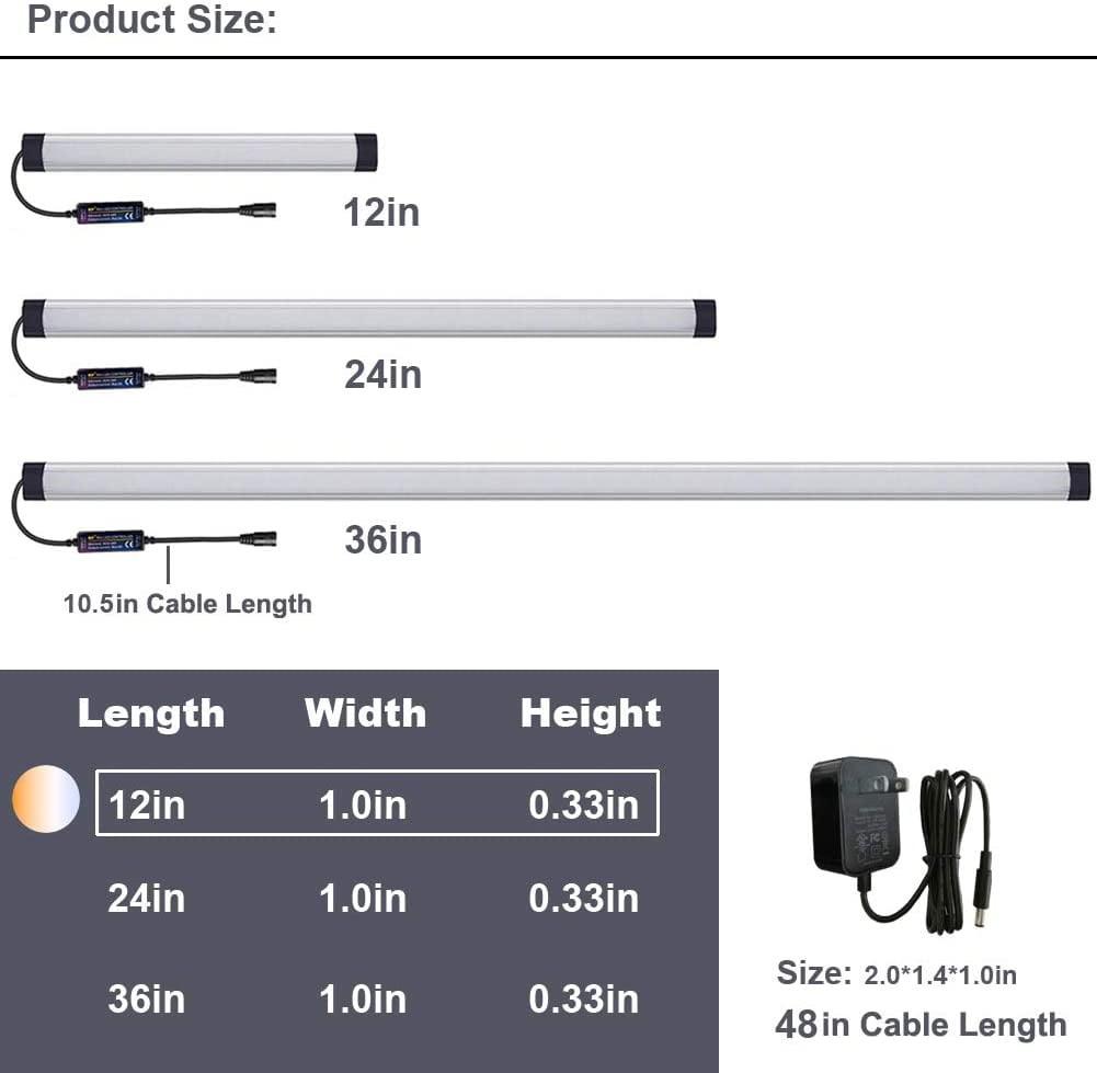 UKLL-Dimmable Under Cabinet Lighting, Color Temperature Changing LED ...
