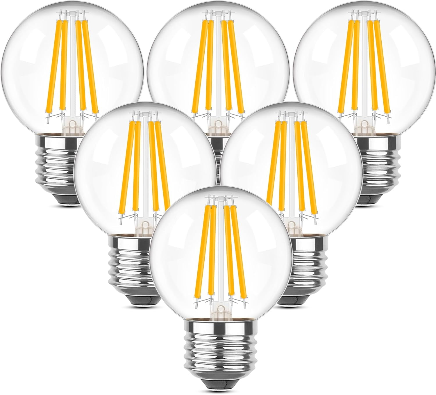 UKLL-Dimmable E26 4 Watt LED Light Bulbs, G16.5 Small Globe Light Bulb ...