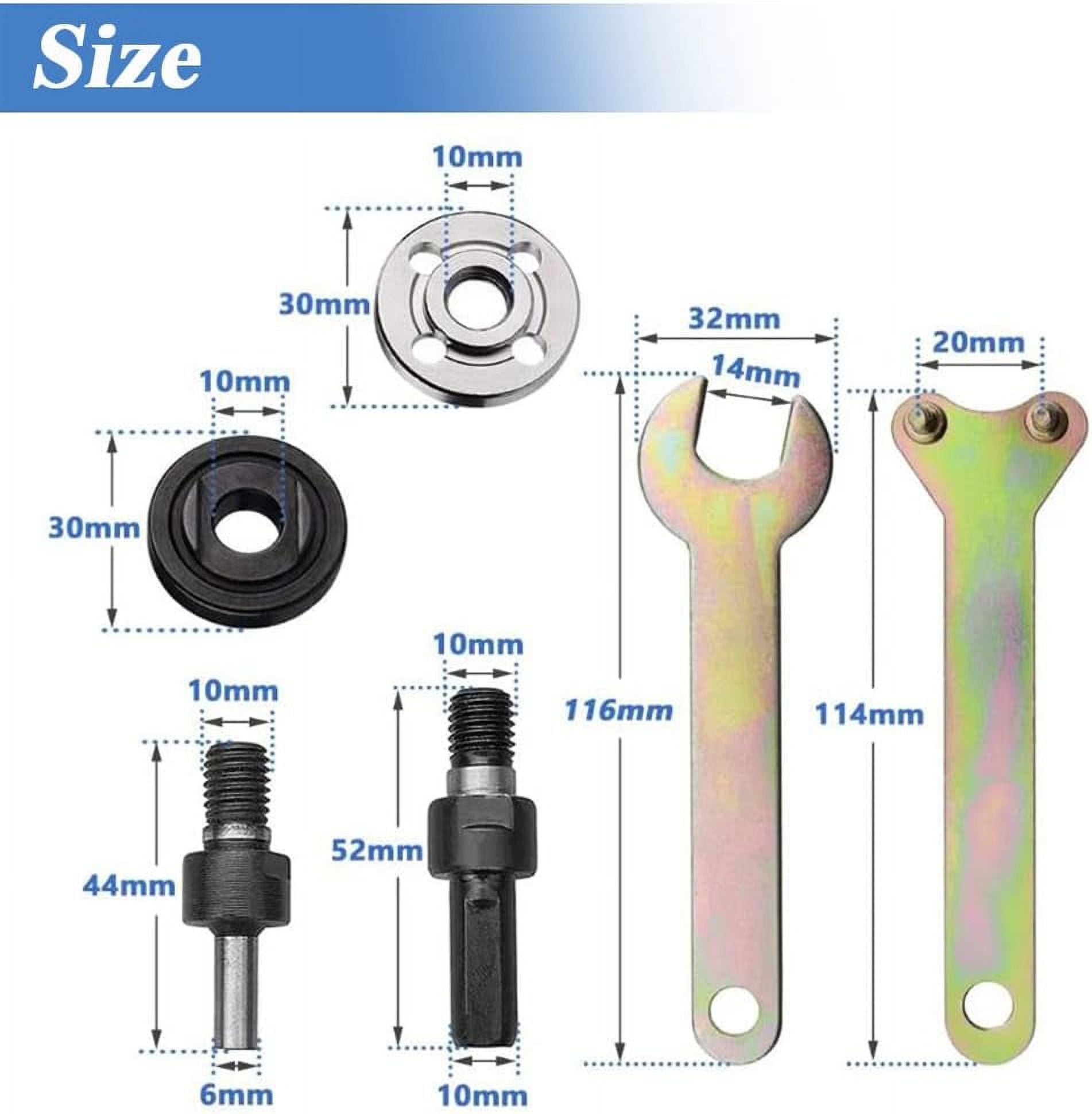 UKLL-Drill Angle Grinder Adapter, 6mm &10mm Arbor Mandrel Adaptor with ...