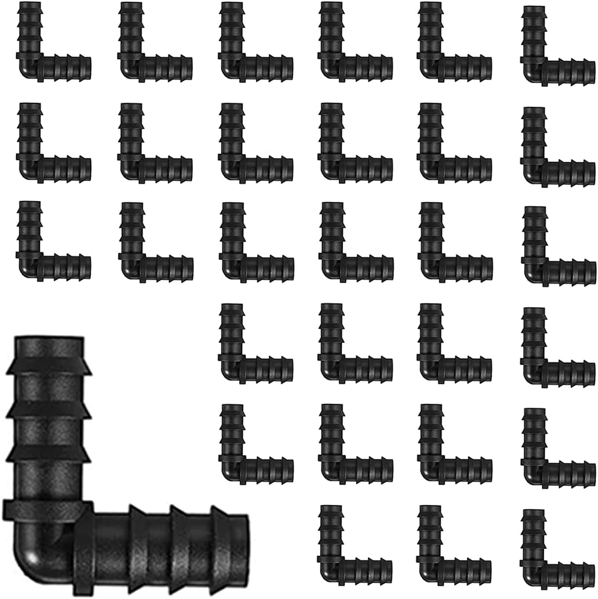 UKLL-Drip Irrigation Connectors 30 Pcs 1/2 Inch Barbed Elbow Couplings ...