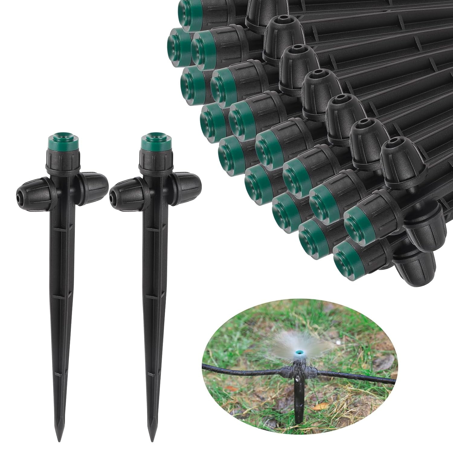 UKLL-Drip Irrigation Emitters Sprayers for 1/4" Tubing, Adjustable 360 ...